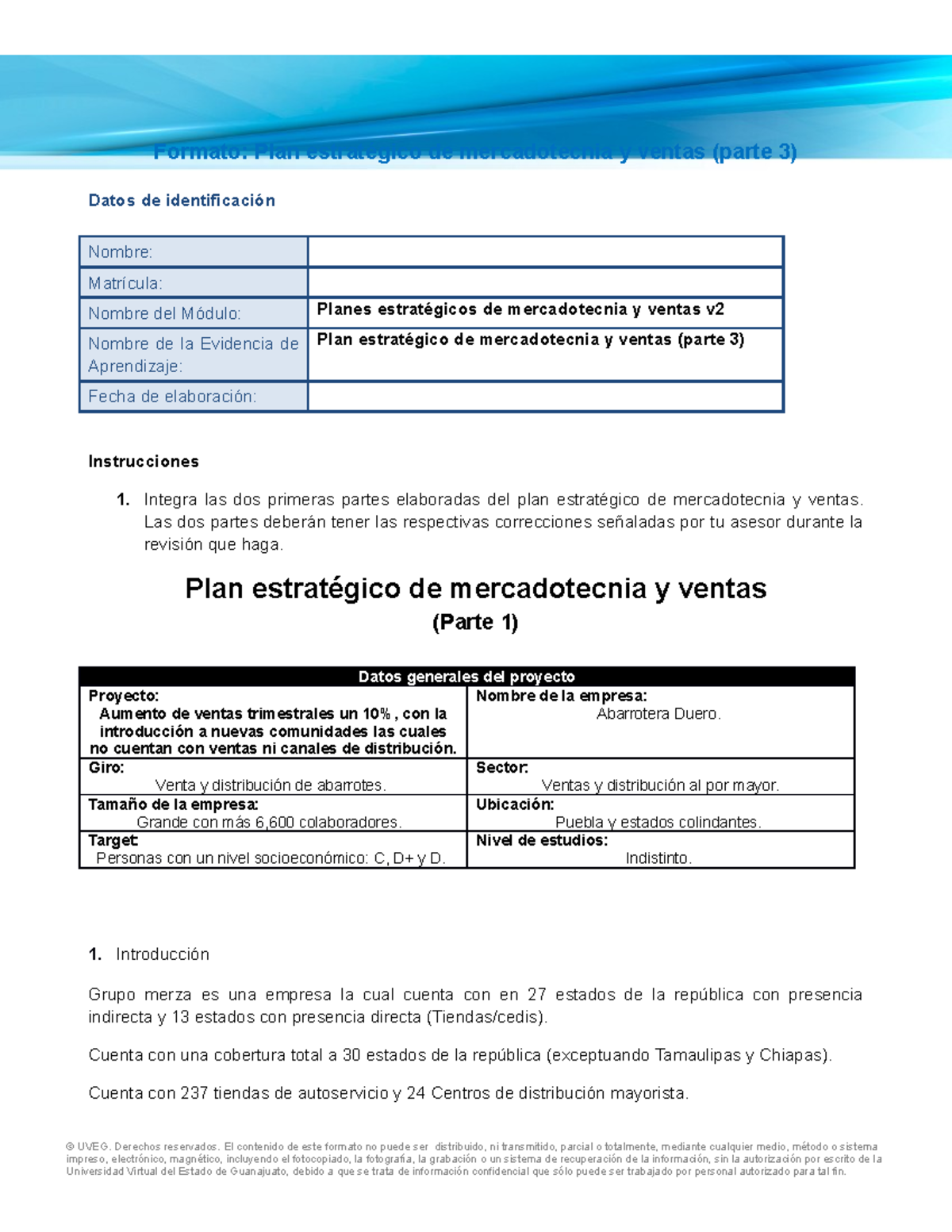 Rso Jsd PEMy V Parte III - copia - Formato: Plan estratégico de ...