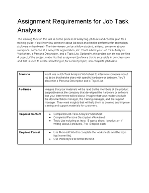 Unit 4- Assignment Requirements for Student-Selected Software Training ...