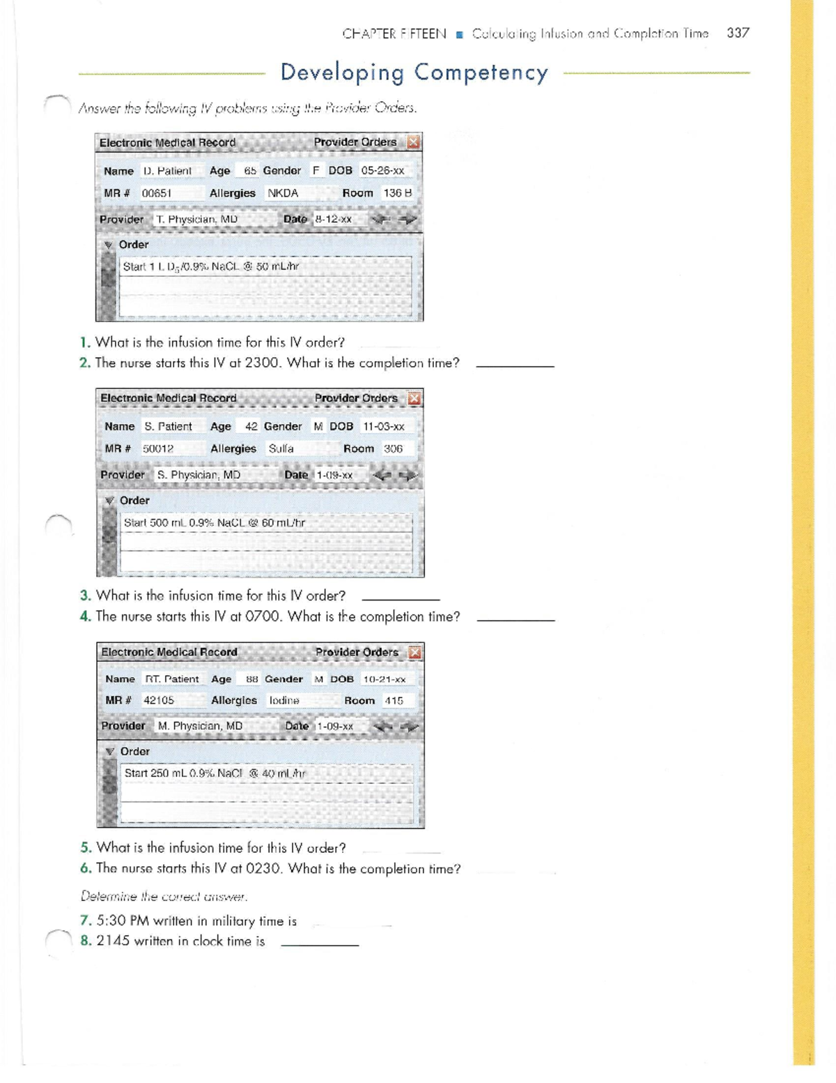 4th chp 15 infusion time students - NUR1020C - Studocu