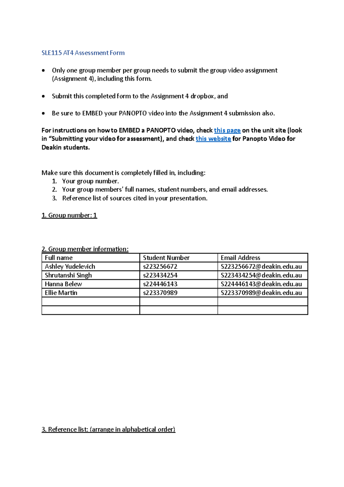 SLE115 AT4 Assessment Form 2024+ - SLE115 AT4 Assessment Form Only one ...