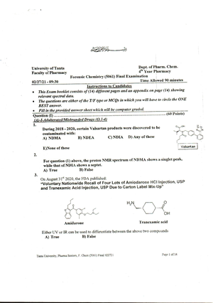 Forensic chemistry questions and answers - Studocu