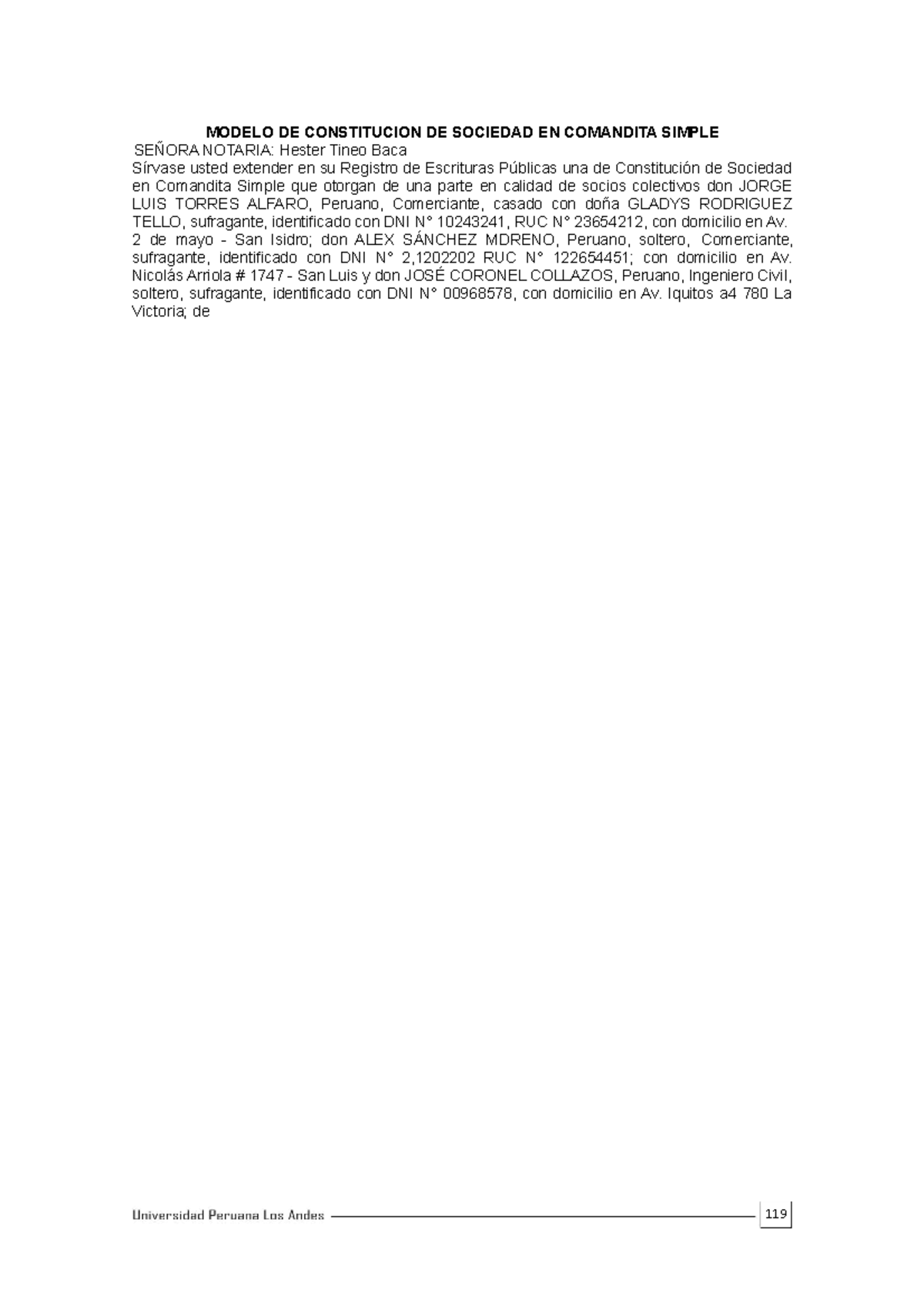 Modelo DE Constitucion DE Sociedad EN Comandita Simple Y POR Acciones - MODELO DE CONSTITUCION ...