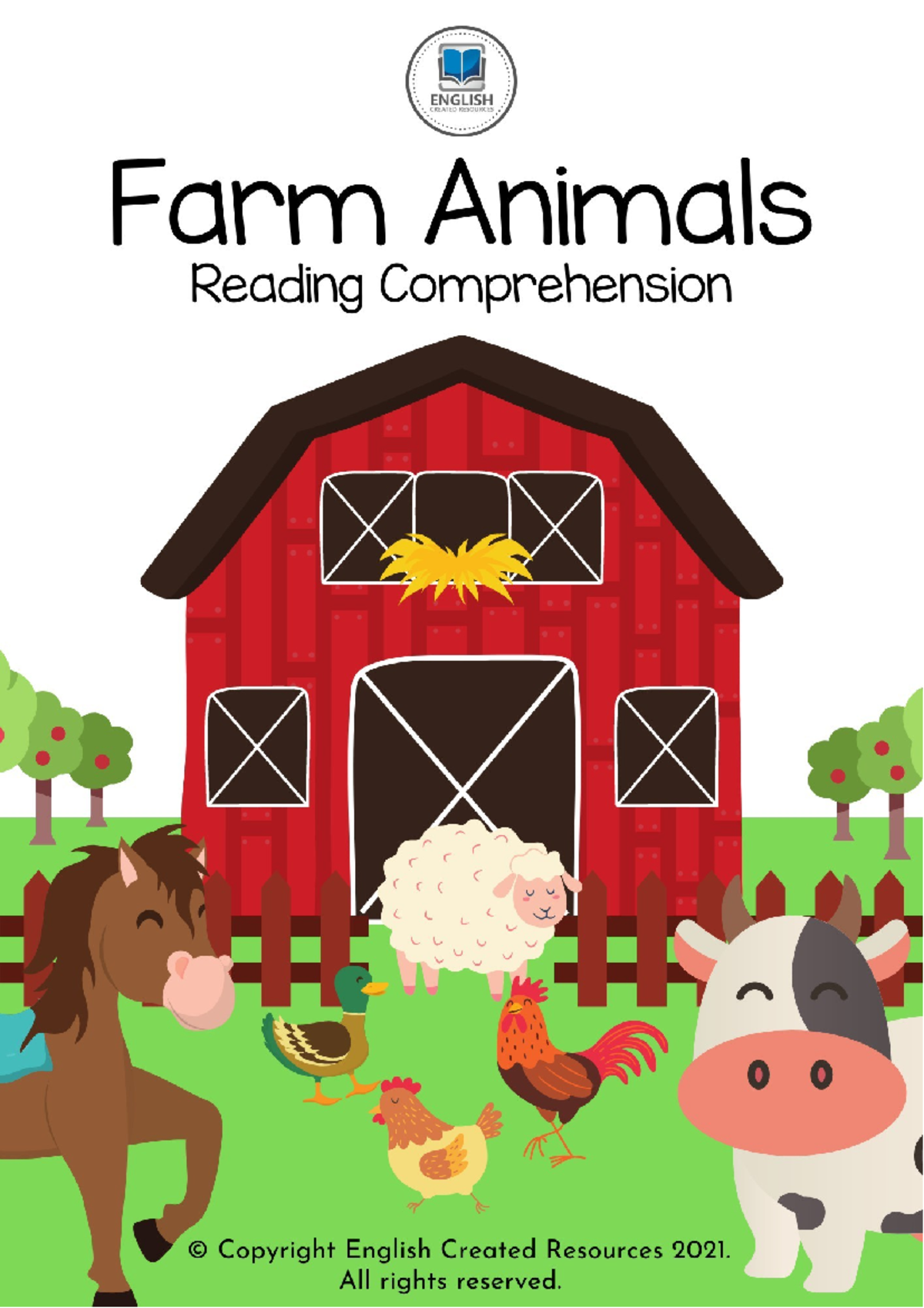 Farm Animals Reading Comprehension Copyright 2022 English Created ...