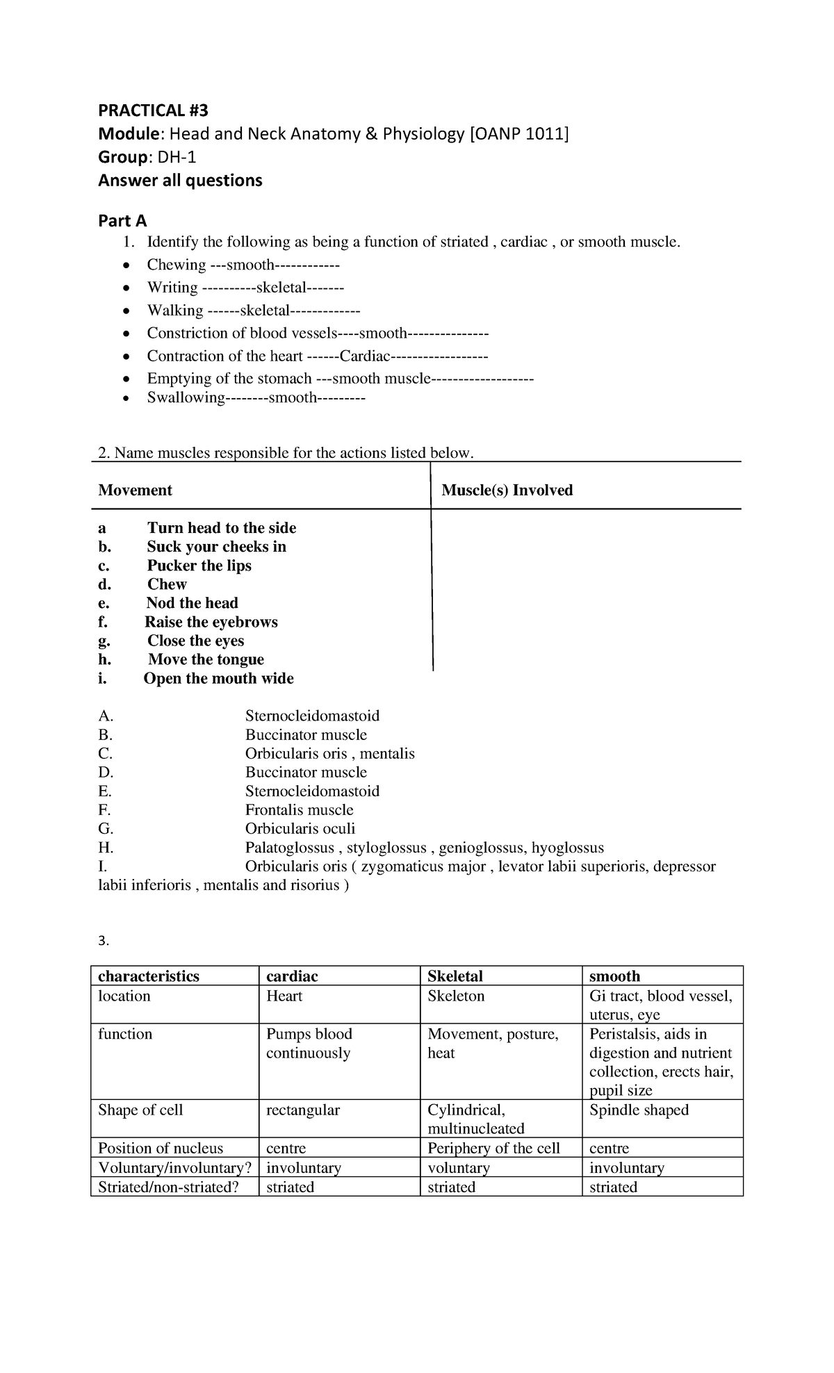 Completed Practical on Brain - anatomy and physiology - UTech, Ja - Studocu