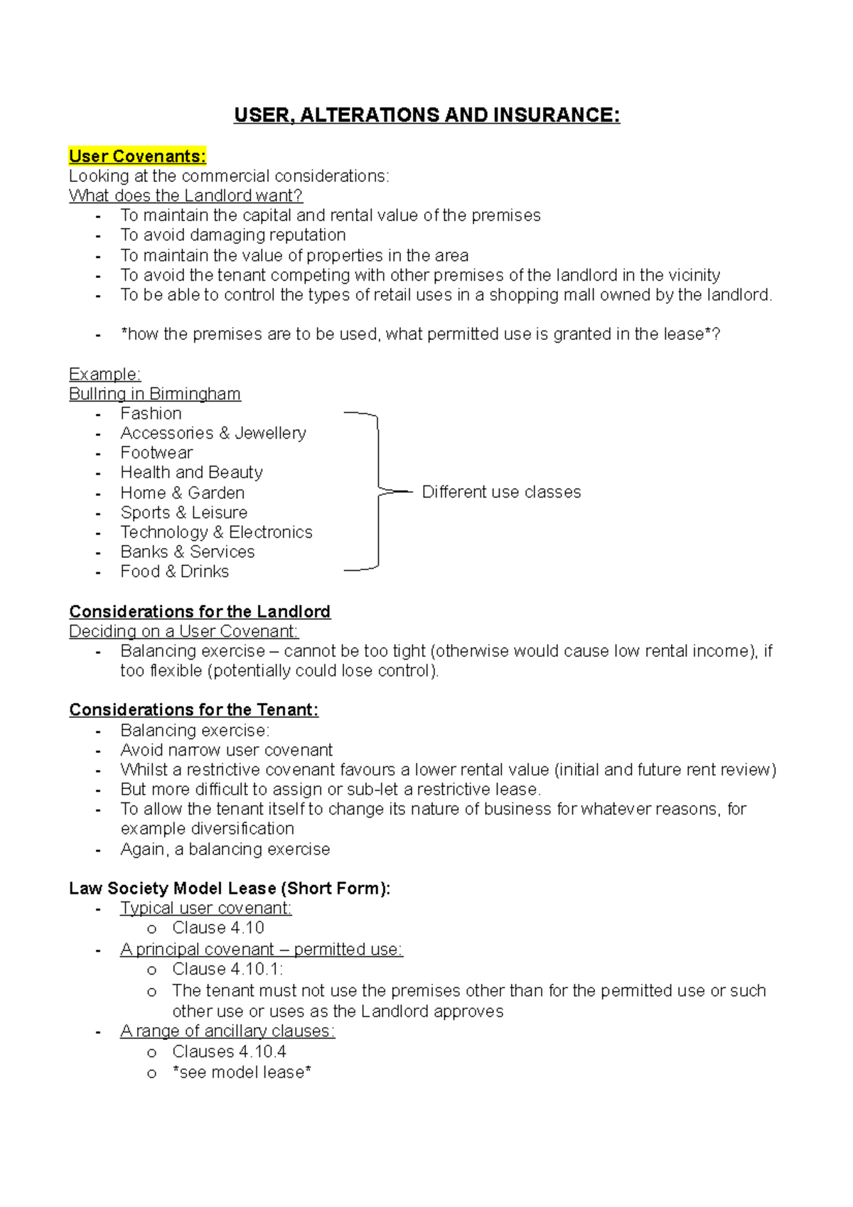 7 - USER, Alteration AND Insurance - USER, ALTERATIONS AND INSURANCE ...
