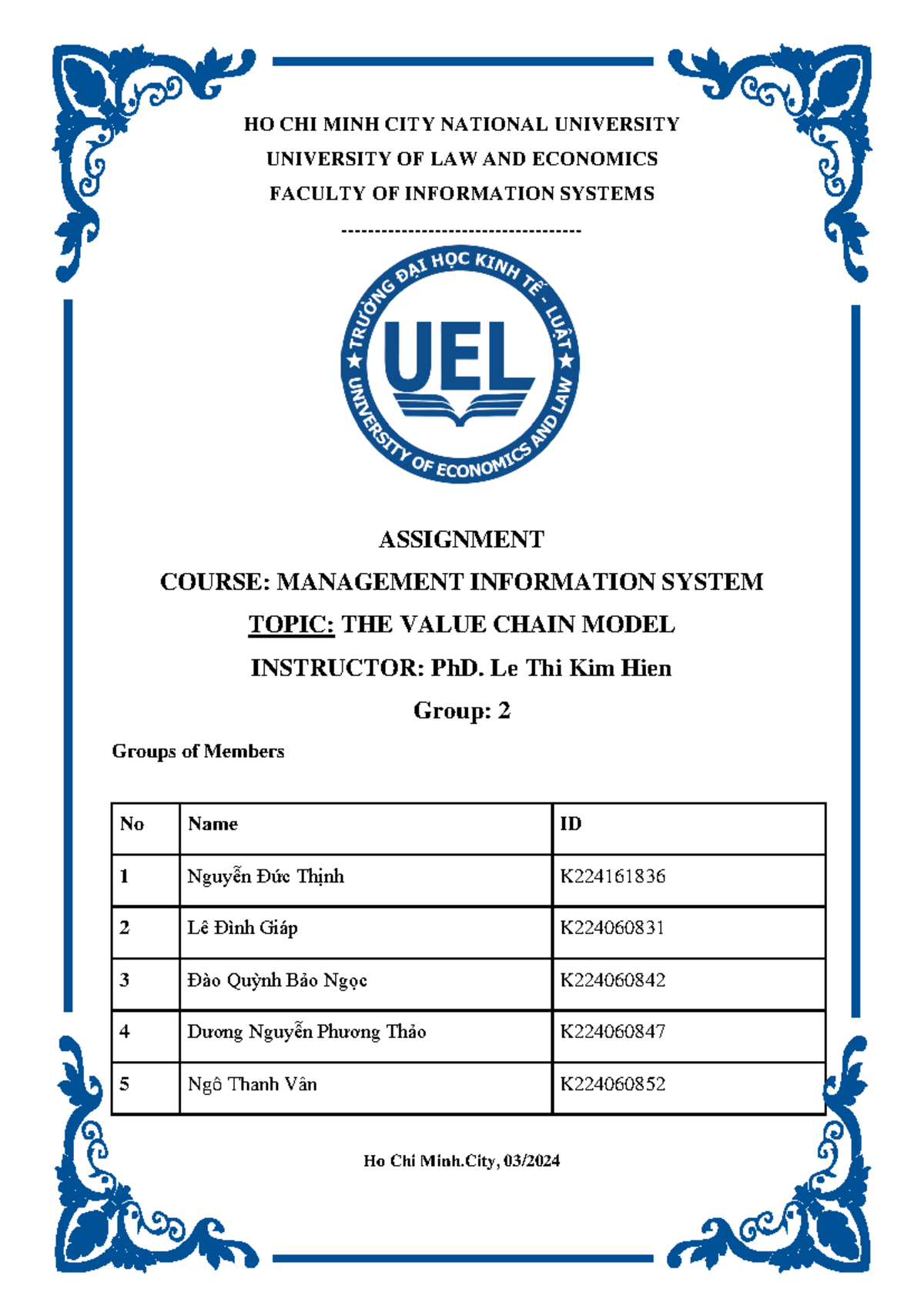MIS THE- Value- Chain- Model - HO CHI MINH CITY NATIONAL UNIVERSITY ...