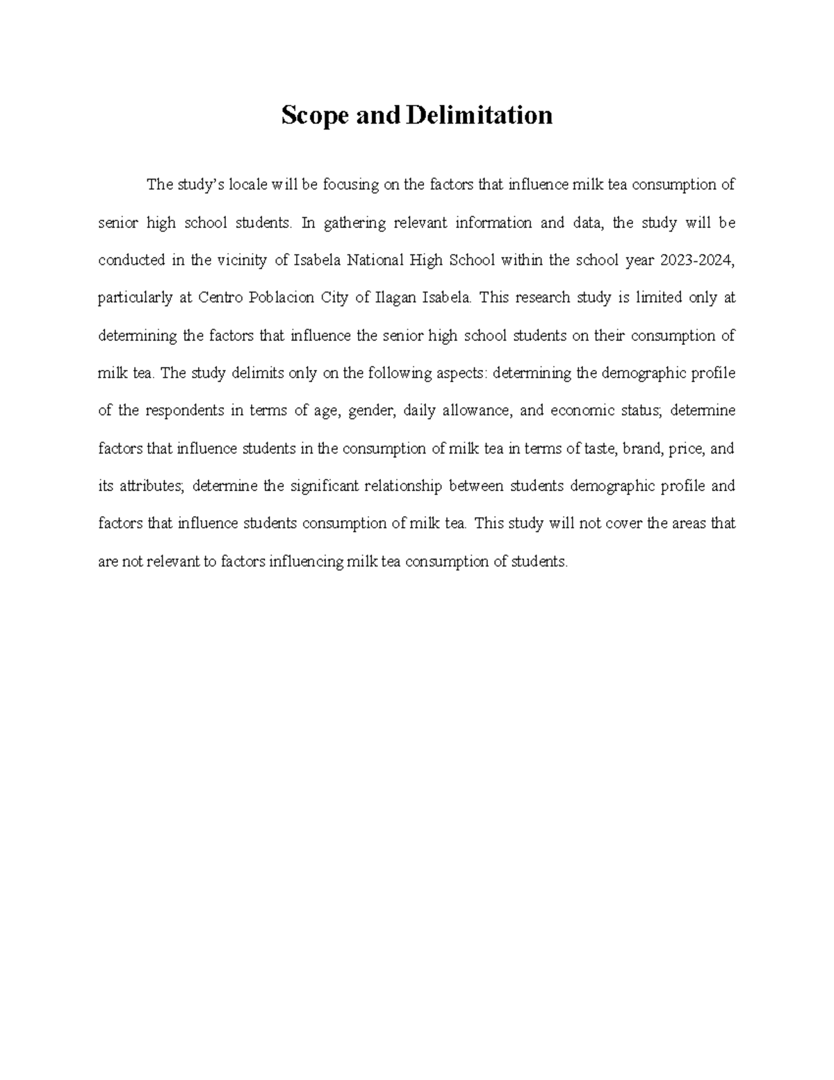 Scope and Delimitation and definition of terms - Scope and Delimitation ...