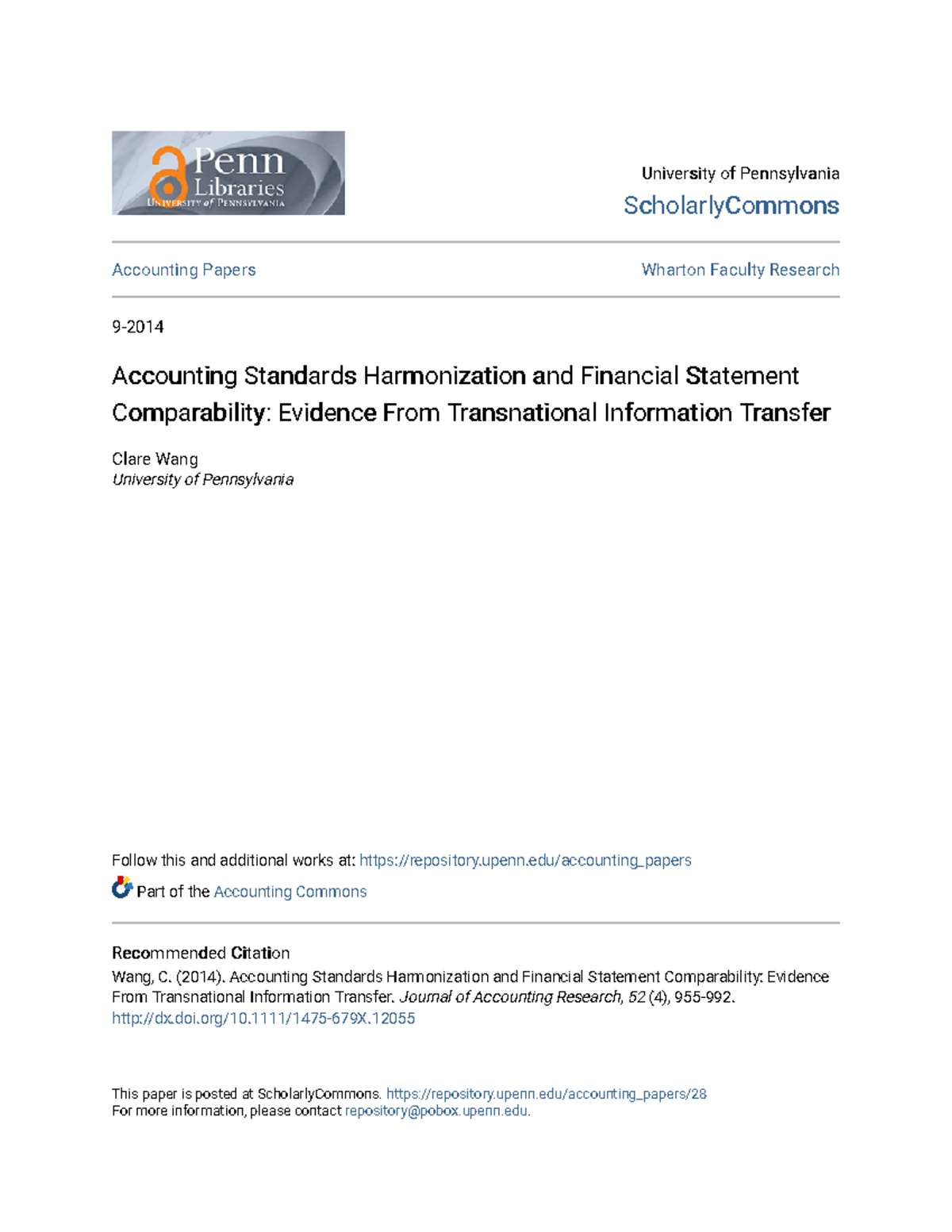 Accounting Standards Harmonization and Financial Statement Compar ...