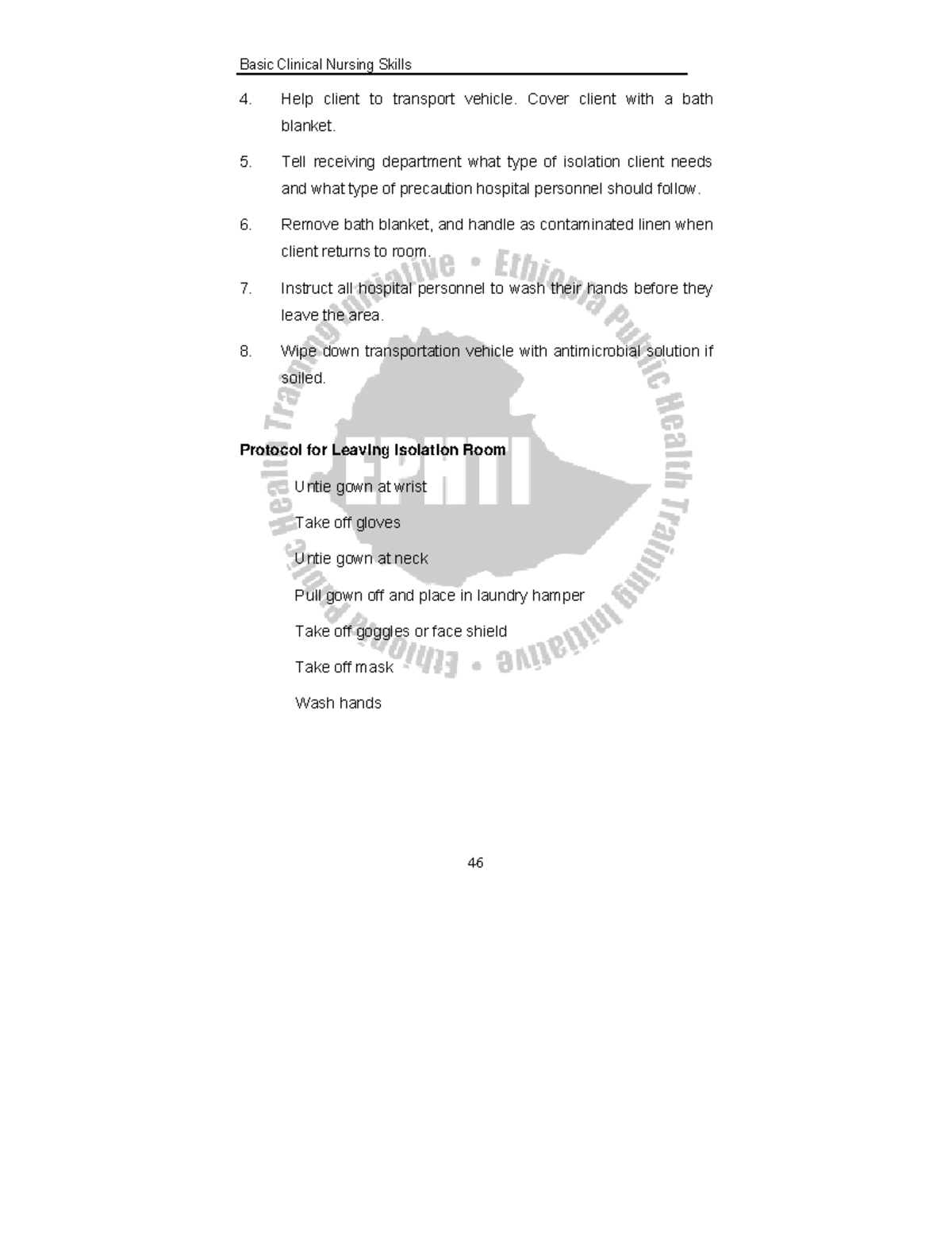 Basic Clinical Nursing Skills 16 Basic Clinical Nursing Skills 46 Help Client To Transport