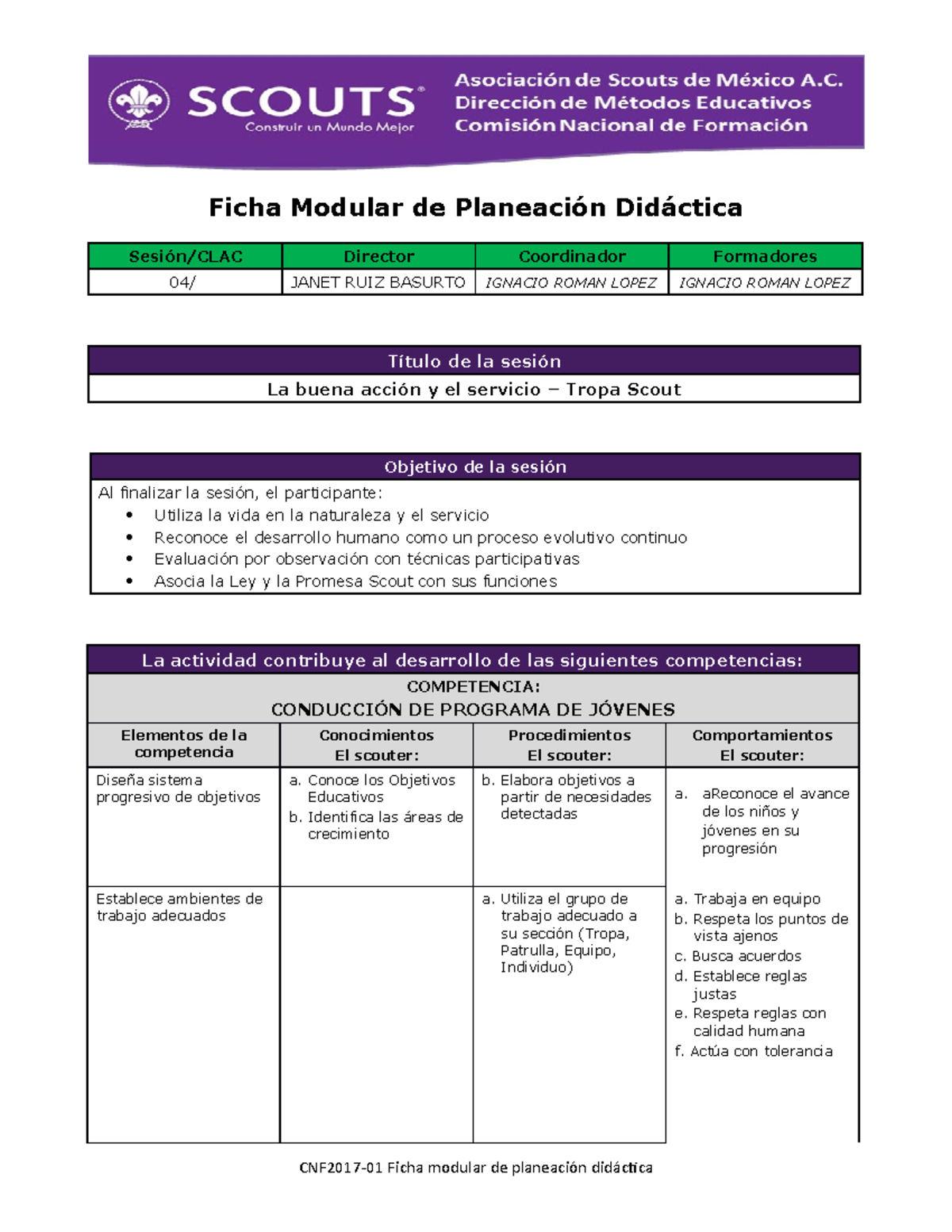 Ficha Modular 4. 2 Tropa verint 2018 0220 0830jlll - B O R R A D O R Ficha Modular de Planeación ...