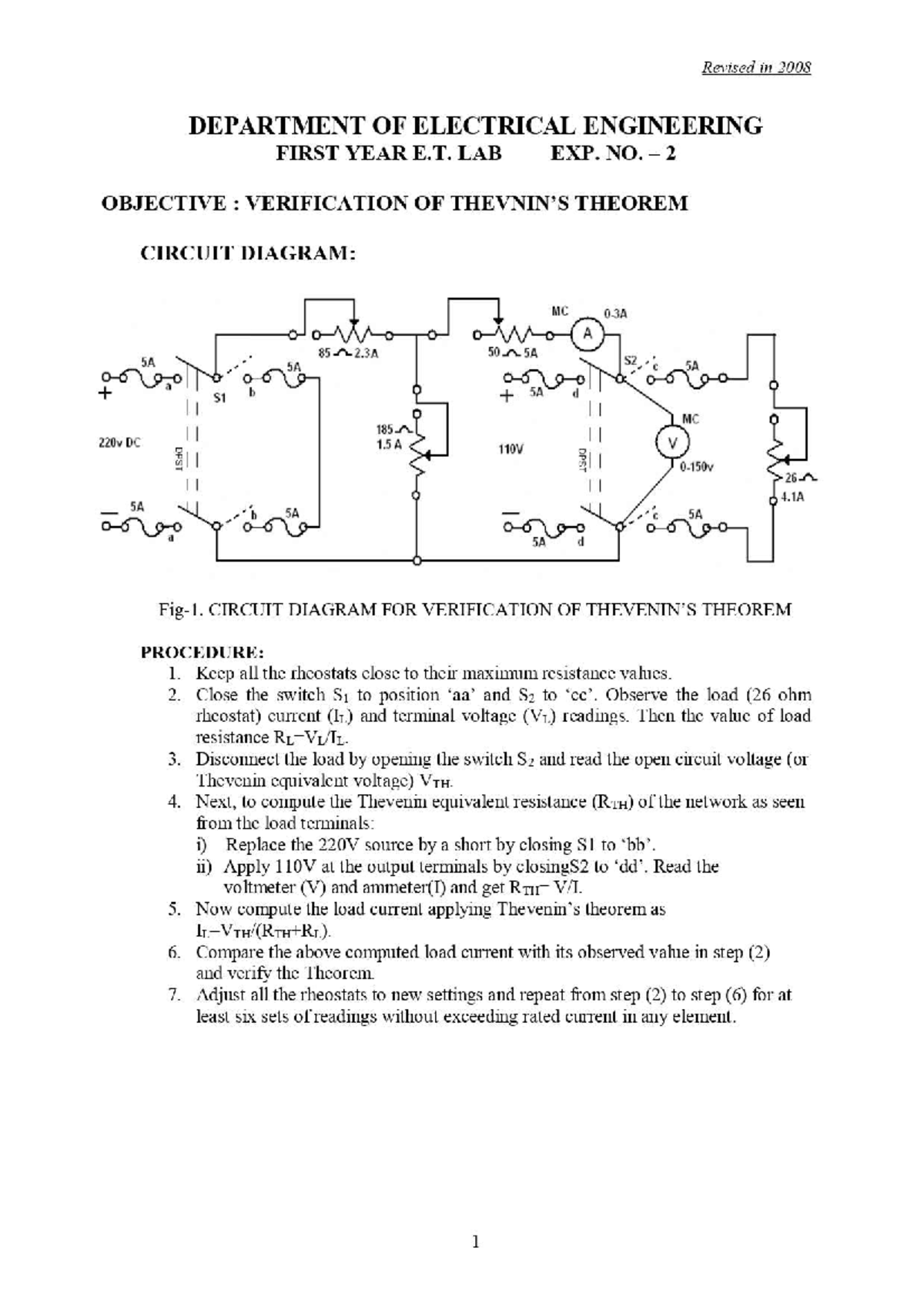 Exp2 - Electrical Technology Lab Practical under Engineering Laboratory (EN19003) course - Studocu