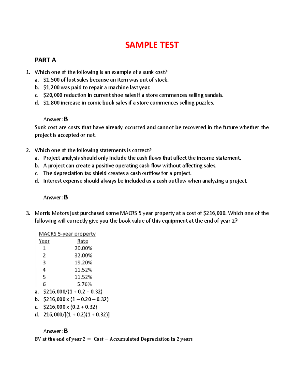 Sample-Test-Final-Solution - SAMPLE TEST PART A 1. Which one of the ...