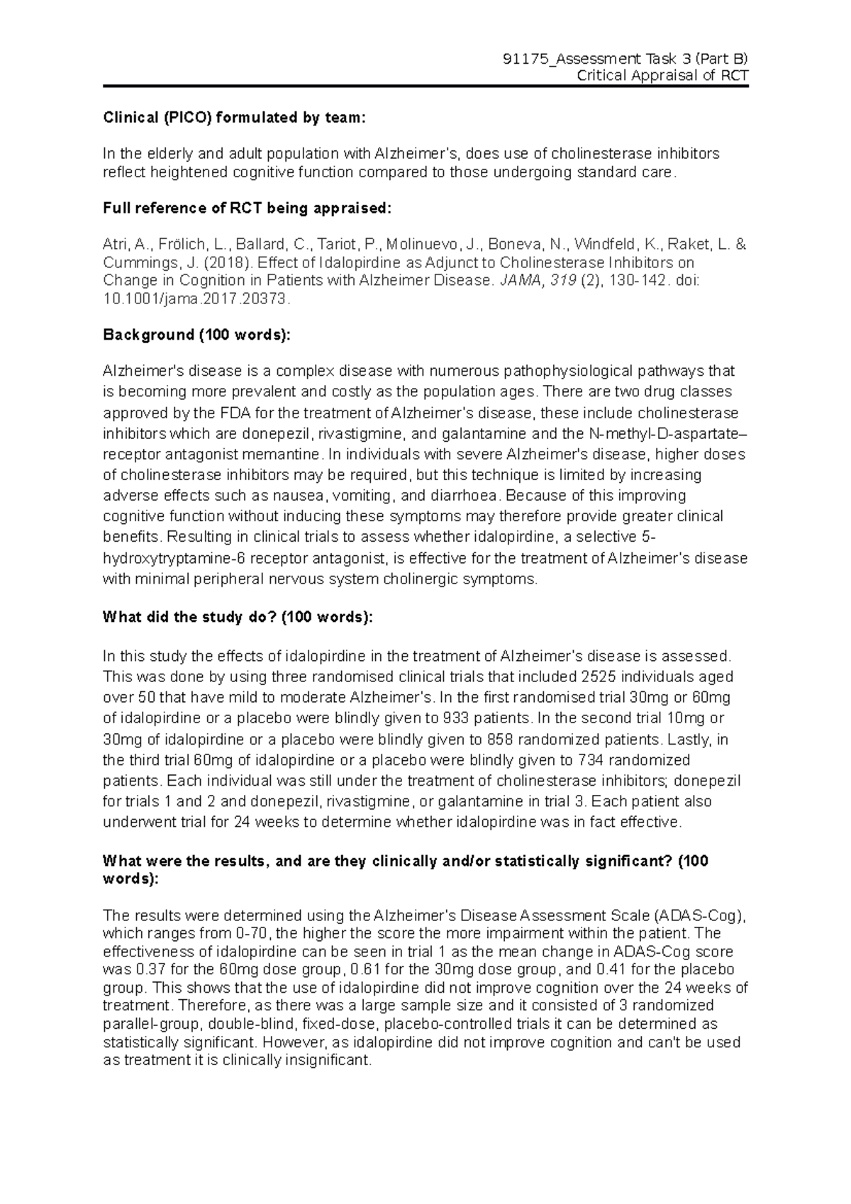 Individual appraisal task 3 - 91175_Assessment Task 3 (Part B) Critical ...
