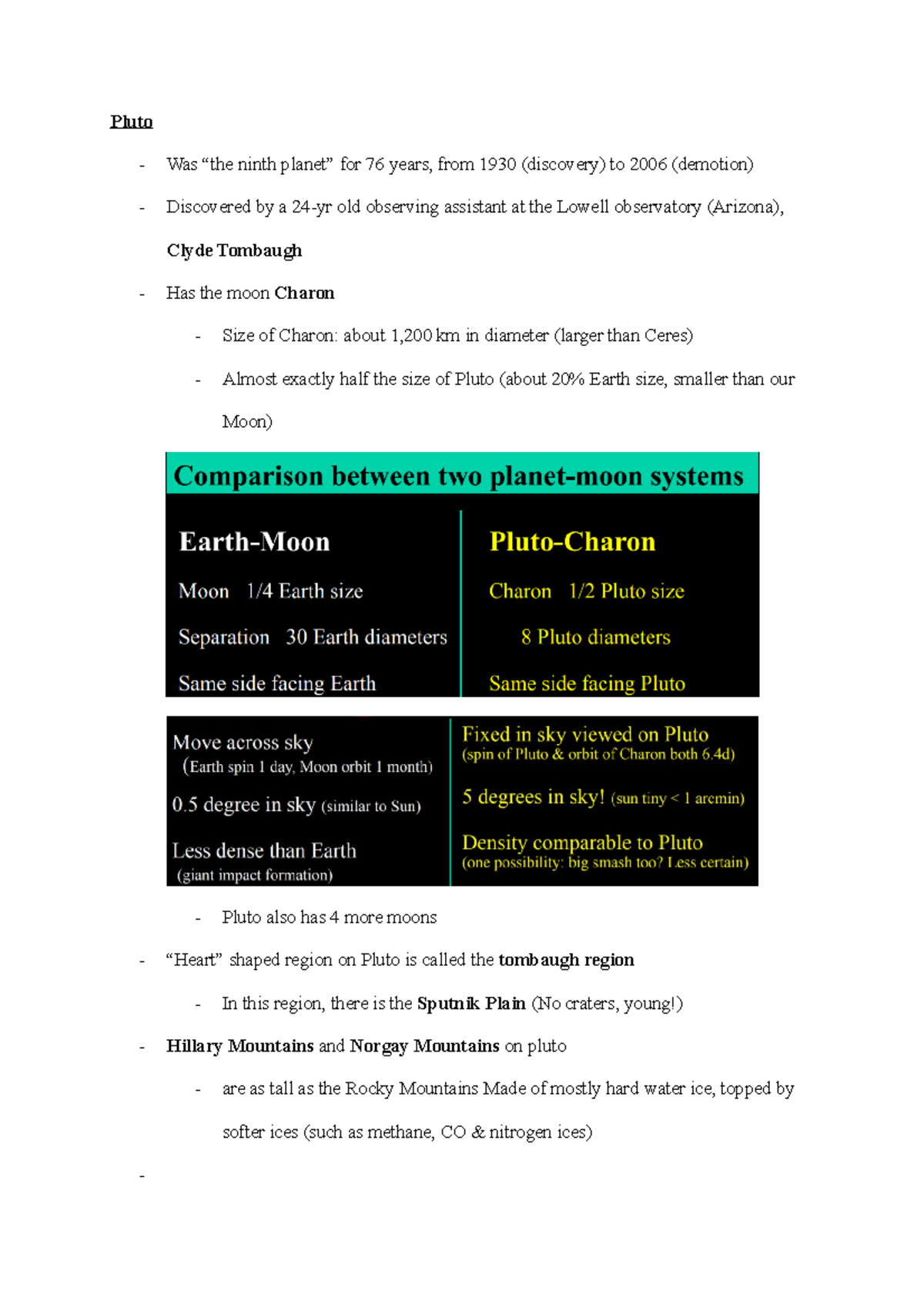 ASTR 120 M5 - Lecture notes 2 - Pluto - Was “the ninth planet” for 76 ...