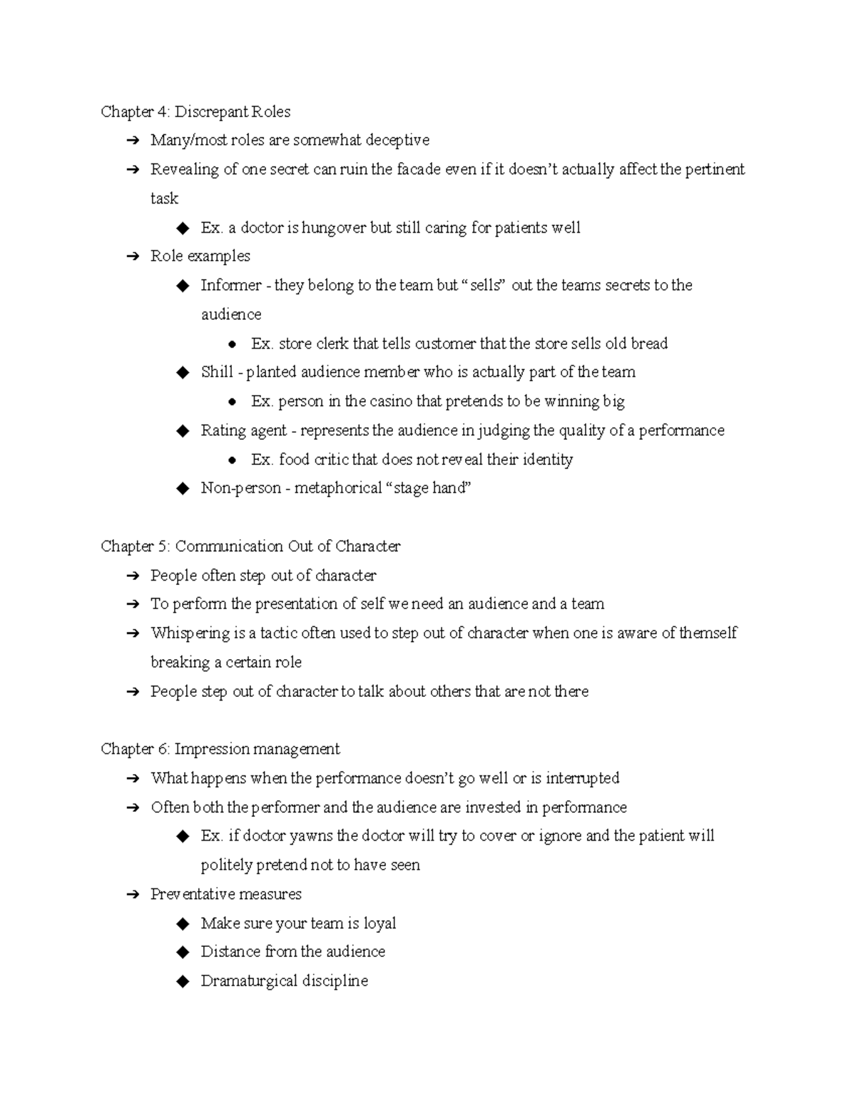 Sociology Lecture Five (02 06 2023) - Chapter 4: Discrepant Roles Many/most roles are somewhat ...