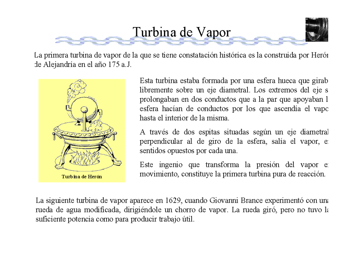 Turbinas de Vapo balance - Turbina de Vapor primera turbina de vapor de ...