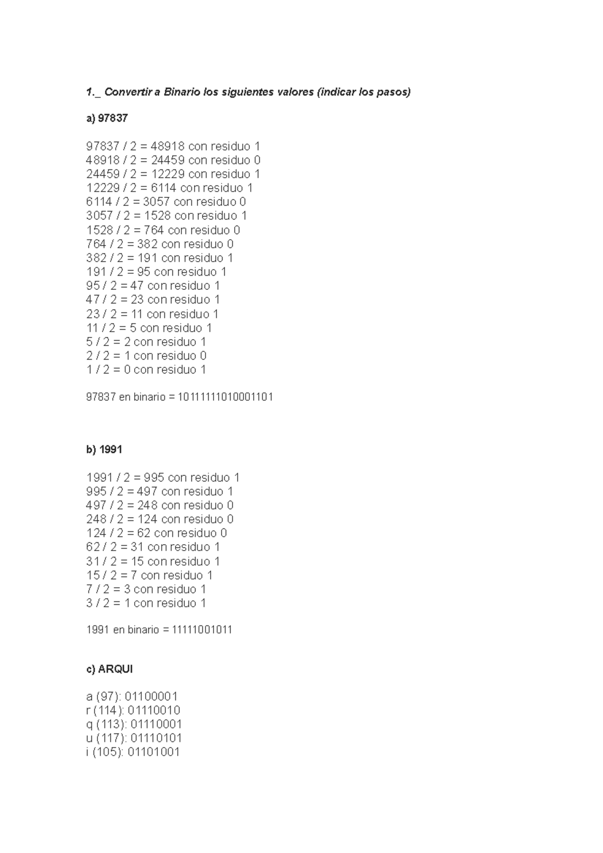 IS277 - S1 - Ejercicios Algebra Boole - 1._ Convertir a Binario los ...
