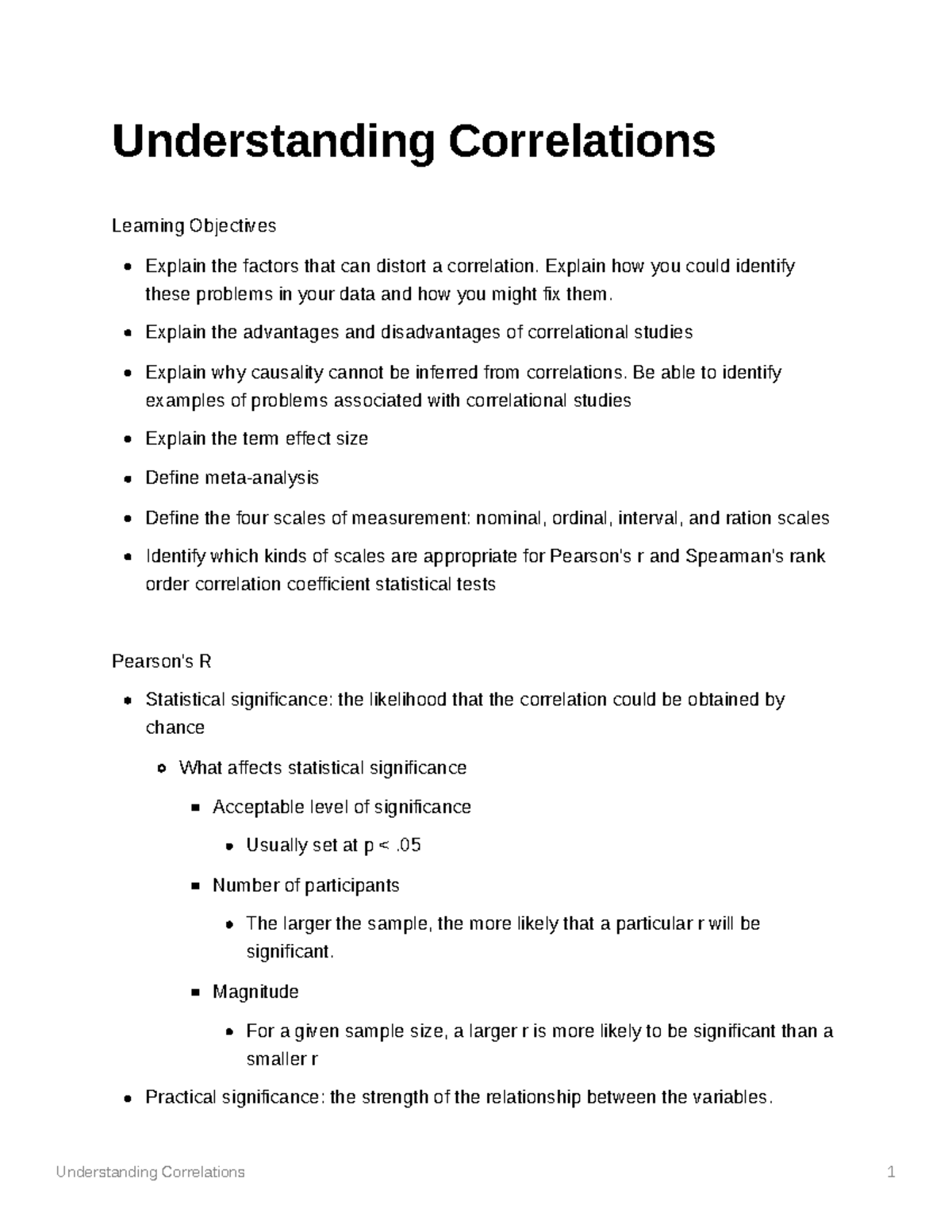 Understanding Correlations - Understanding Correlations Learning ...