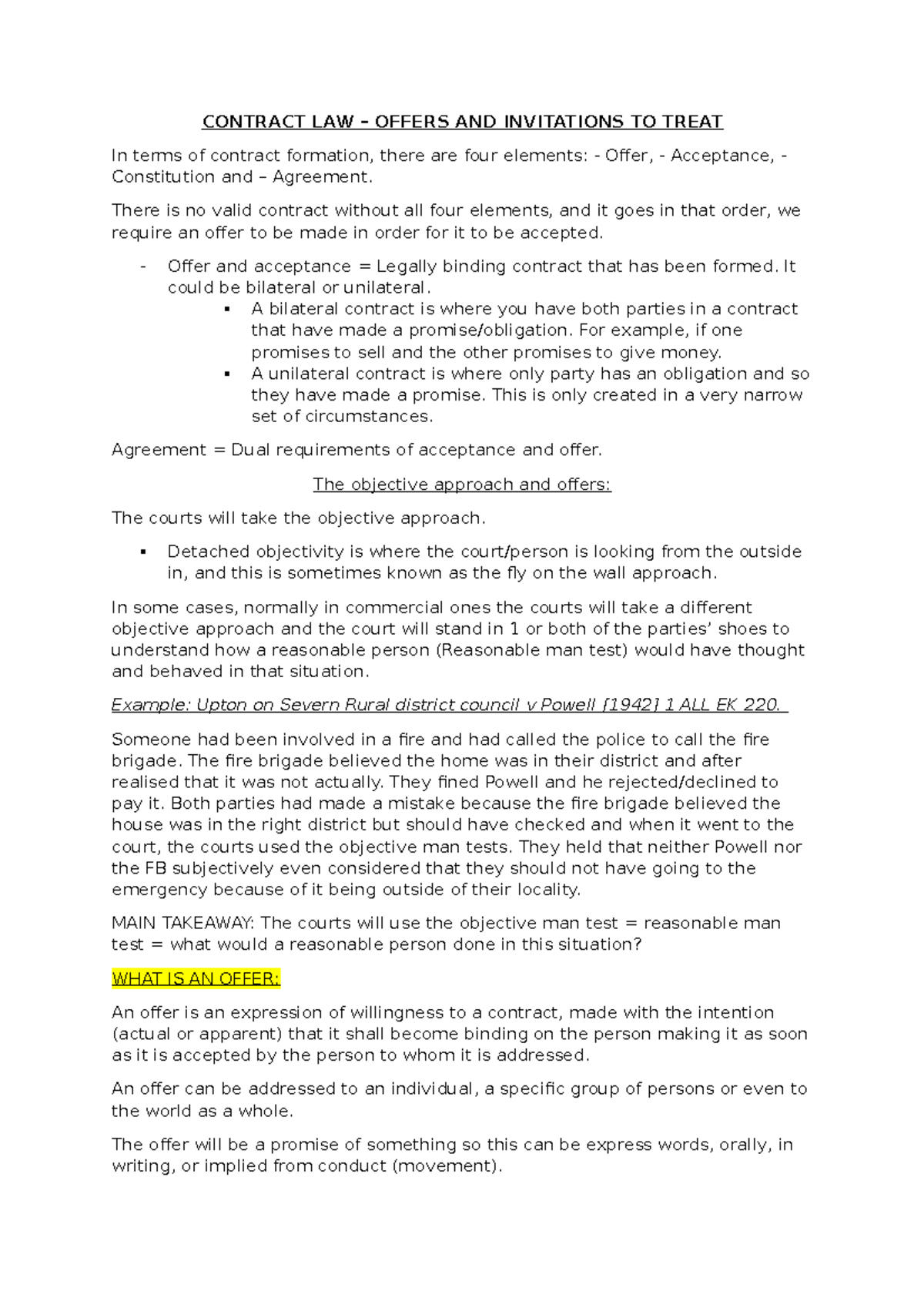 Offers and invitations to treat = 2 - CONTRACT LAW – OFFERS AND ...