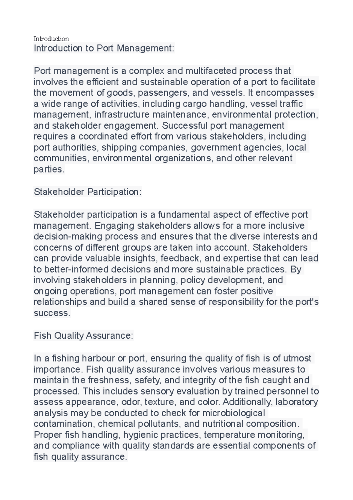 port management - Introduction Introduction to Port Management: Port ...