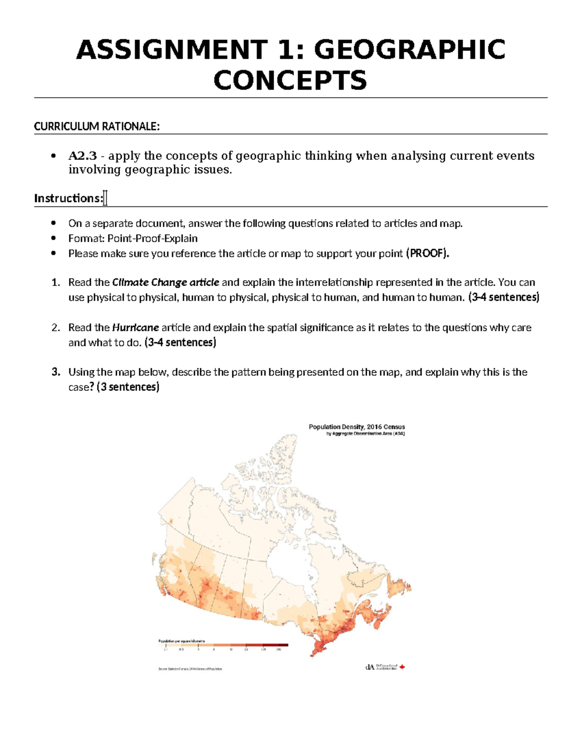 Assignment 1 Geographic Concepts - ASSIGNMENT 1: GEOGRAPHIC CONCEPTS ...