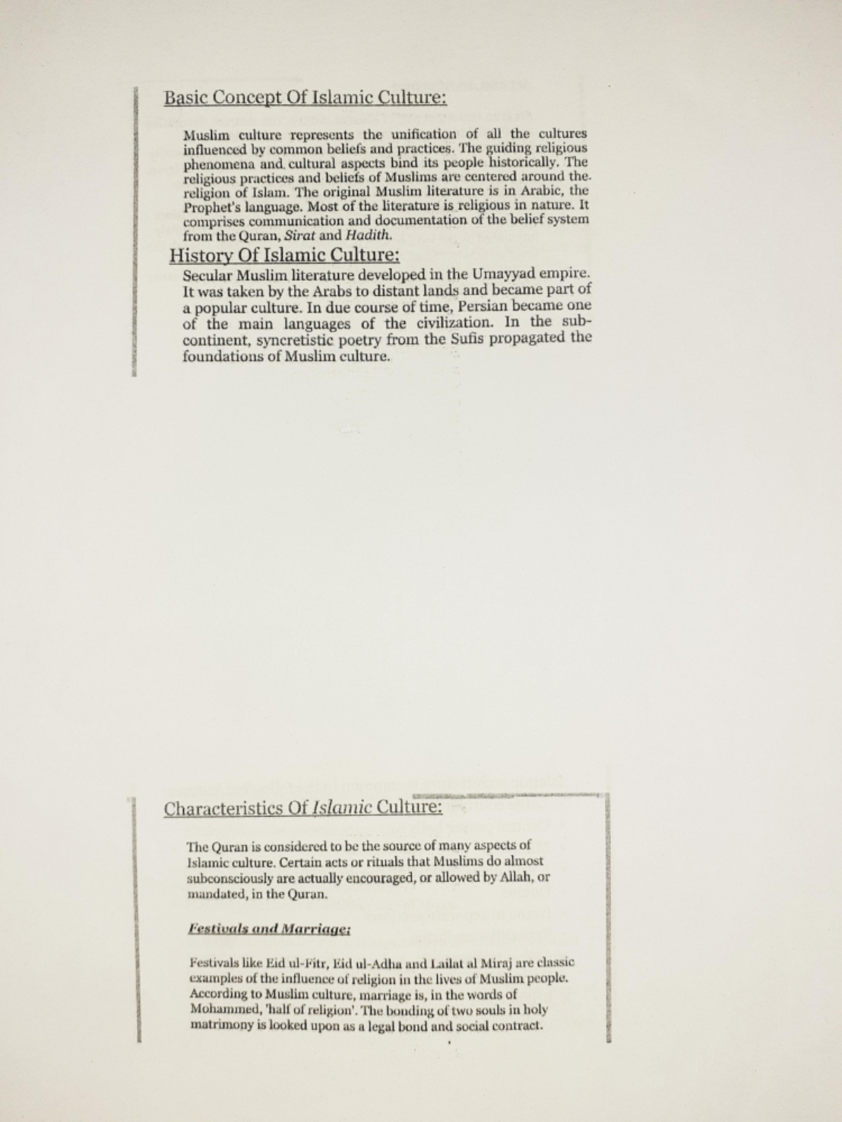 Islamic Study notes-1 - Basic English Writing - Studocu