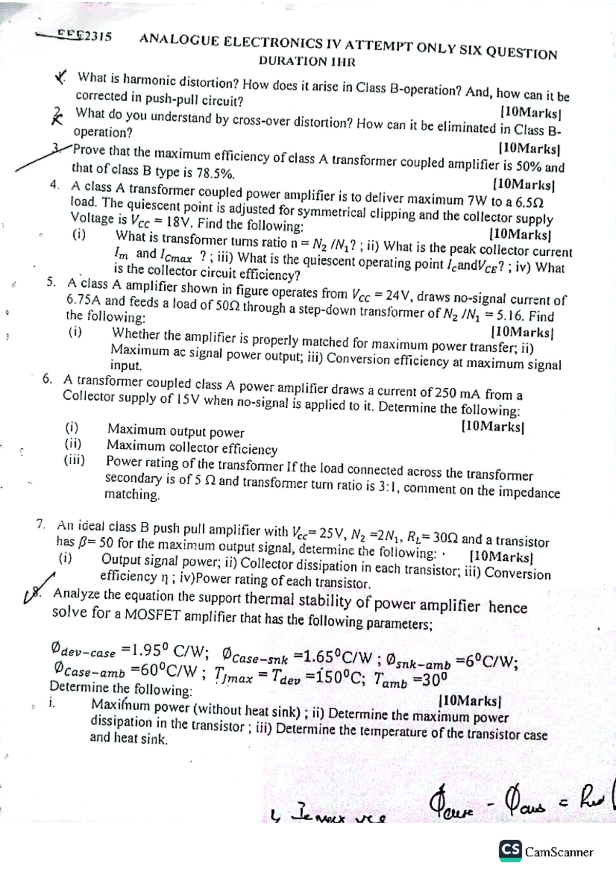 Analogue electronics - Bsc. Electrical and Electronic engineering - Studocu