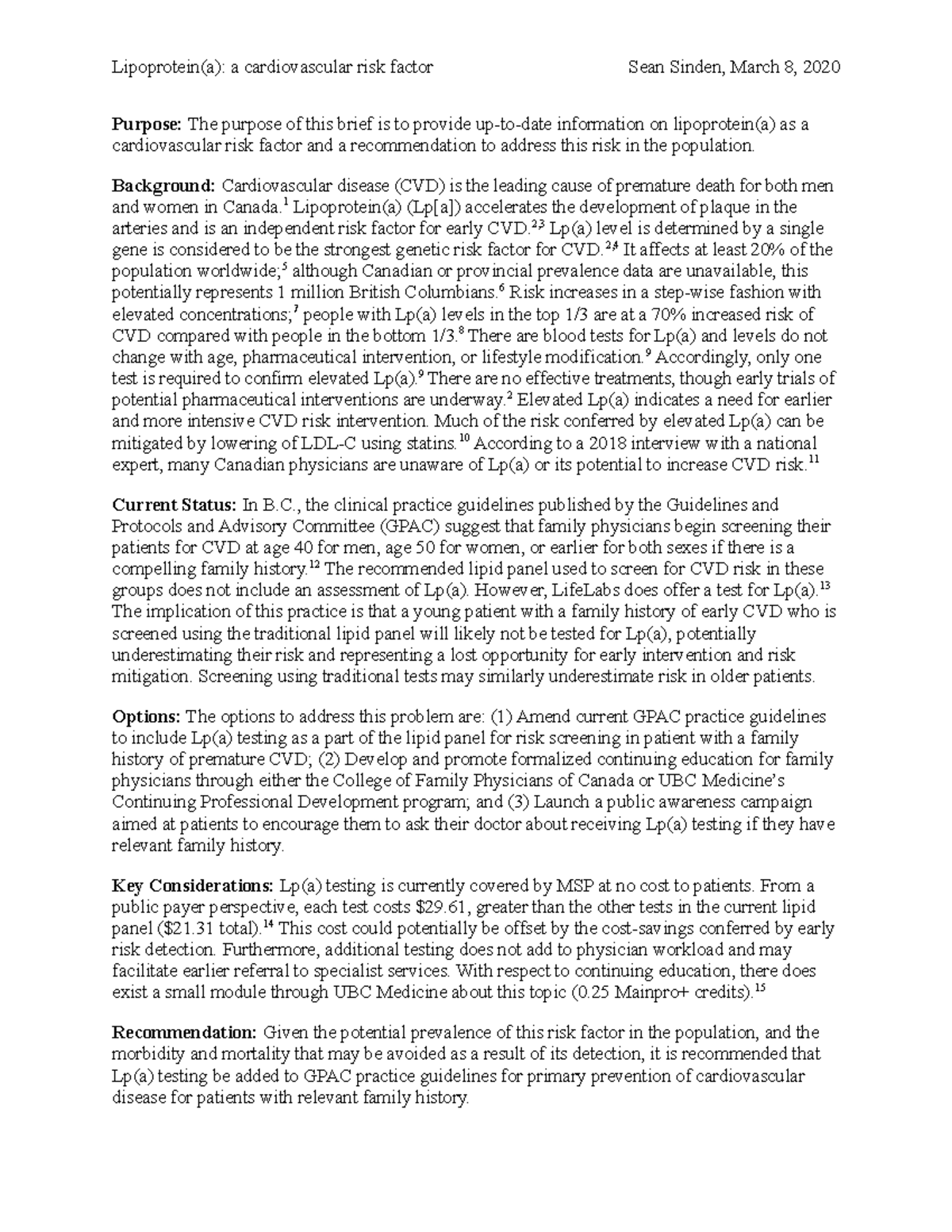 Sindensean 206573 7240188 Sean-Sinden Briefing-Note - Lipoprotein(a): a ...
