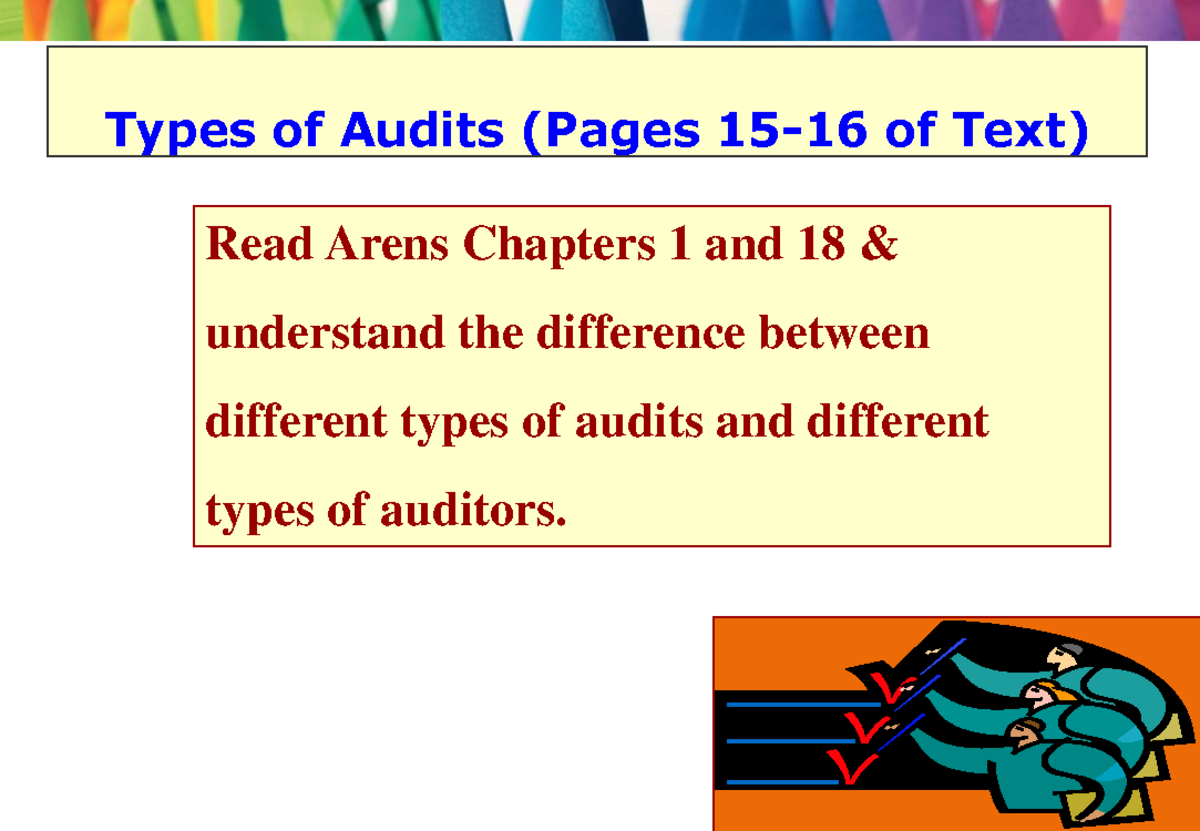 Week 1 - Types of Audits - Types of Audits (Pages 15-16 of Text) Read ...