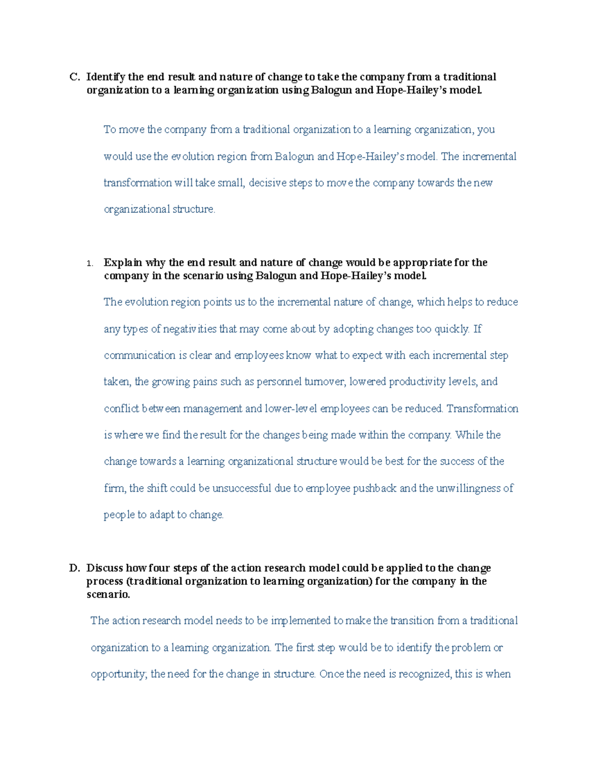 C721 Task 1 C-D - Passed, no revision - C. Identify the end result and ...