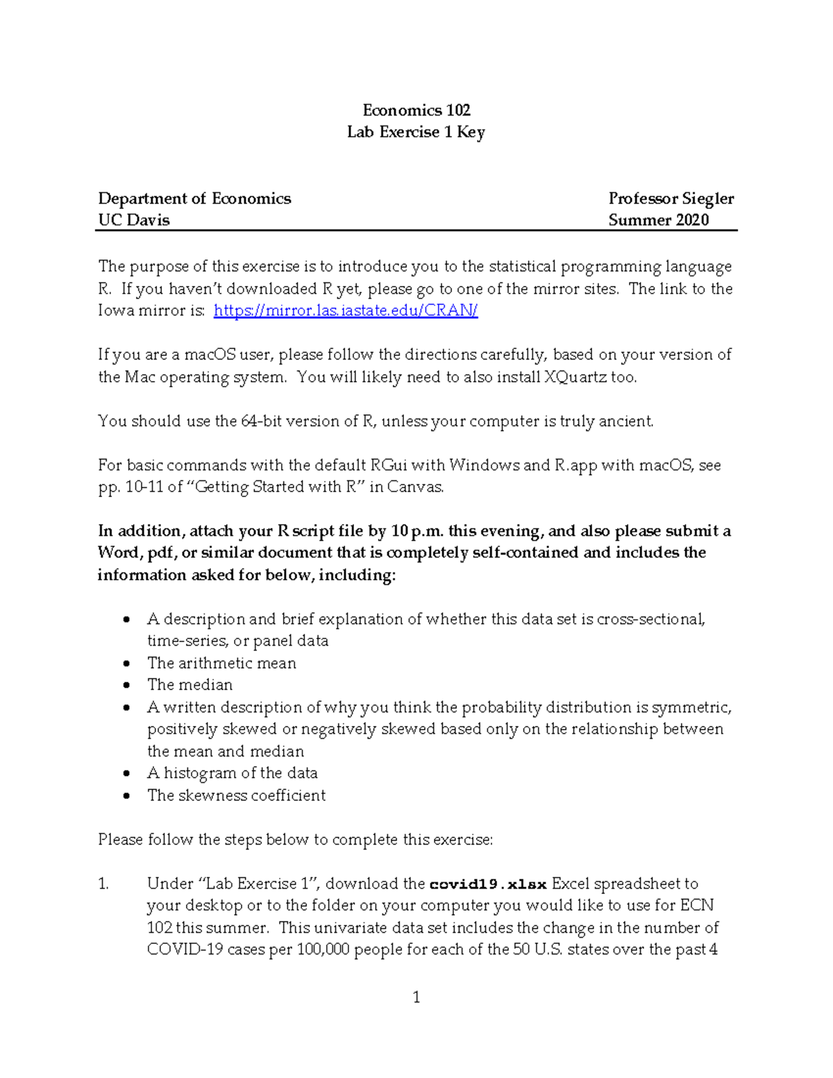 Economics 102 Lab Exercise 1 Key - Economics 102 Lab Exercise 1 Key ...