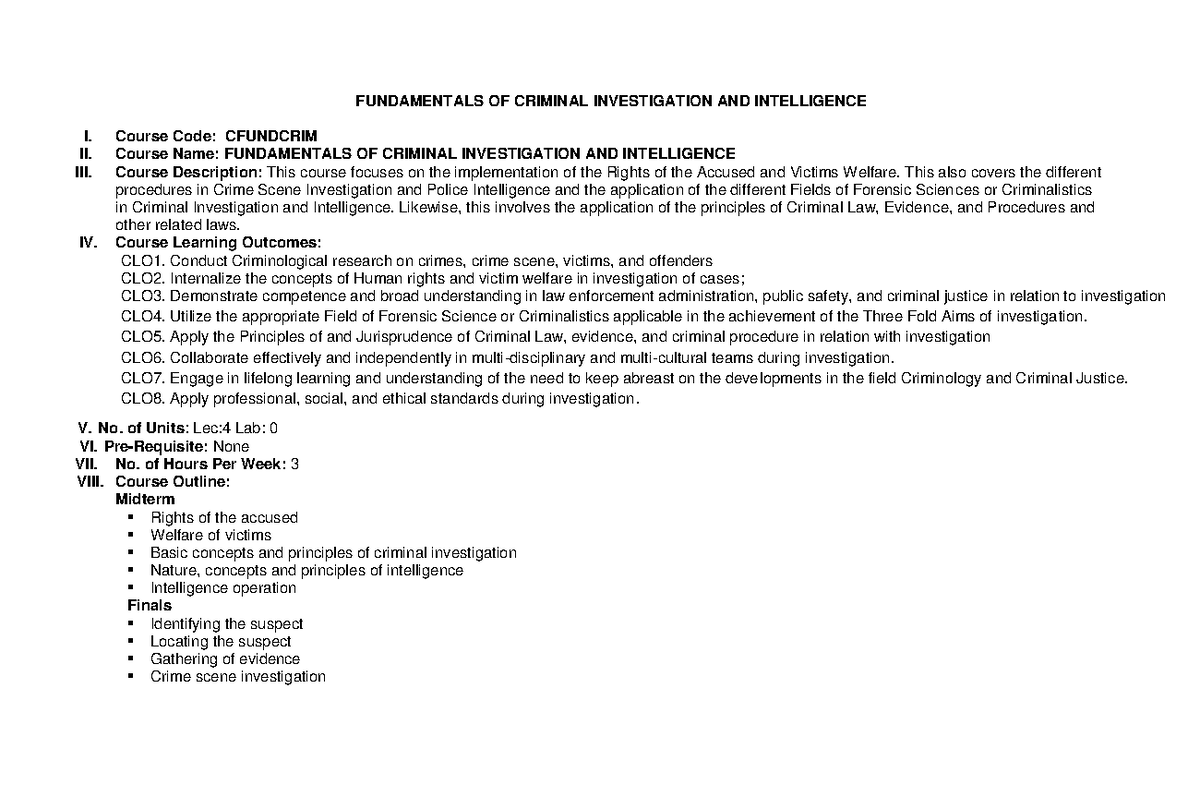 Cfundcrim - nyaknyaknyak - FUNDAMENTALS OF CRIMINAL INVESTIGATION AND ...