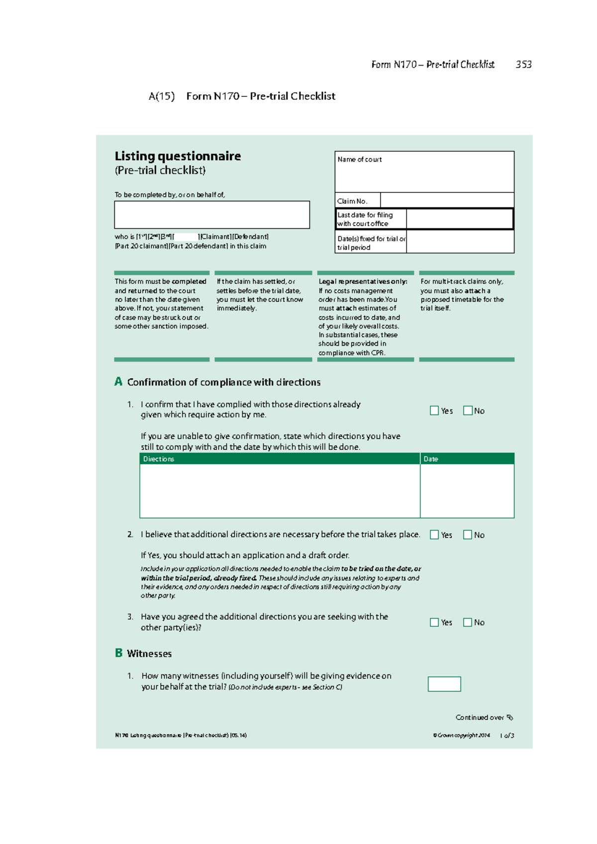 Appendix A15 - Textbook source A15 for Dispute resolution and civil ...