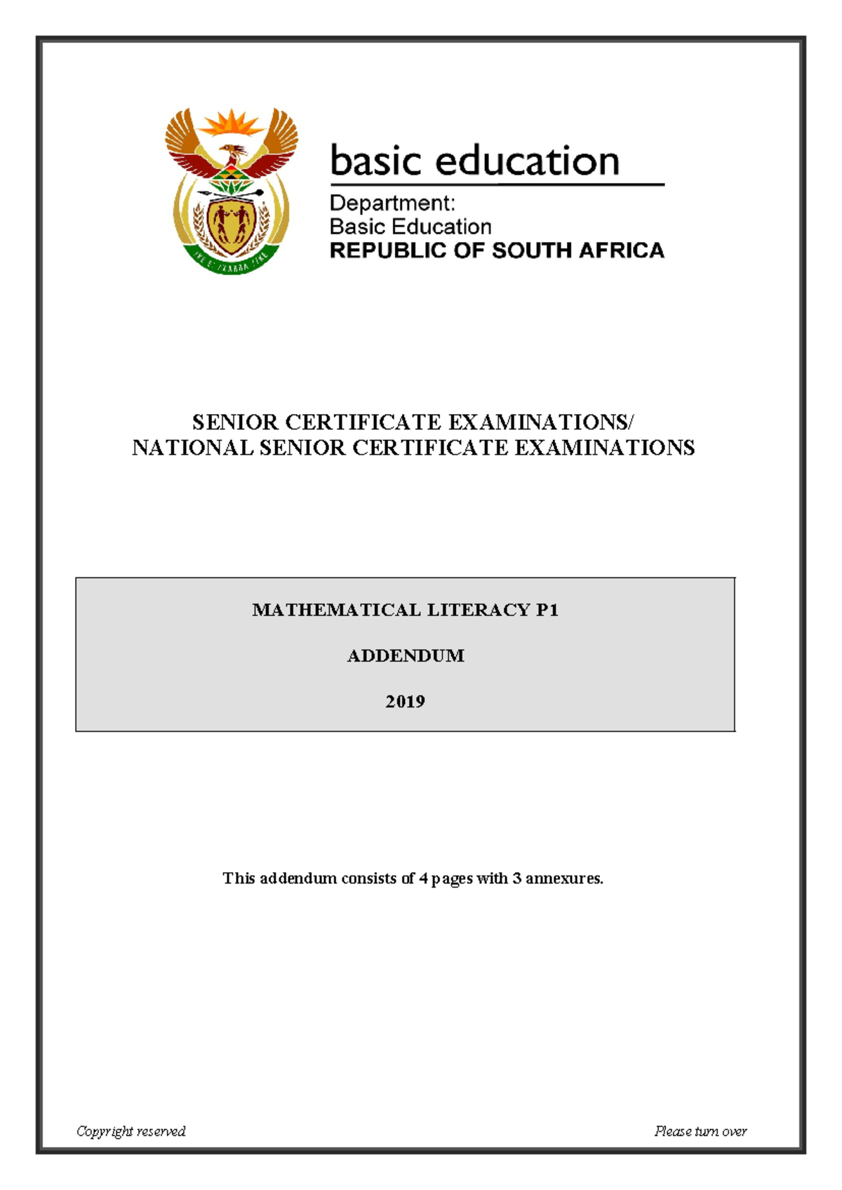 Mathematical Literacy P1 May-June 2019 Addendum Eng - SENIOR ...