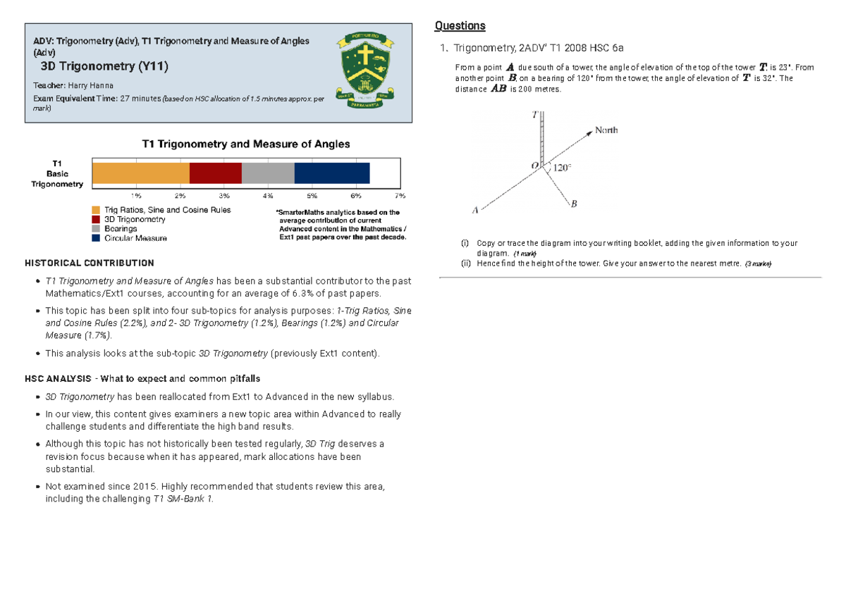 3D Trigonometry - Maths 3D Trig - ADV: Trigonometry (Adv), T1 ...