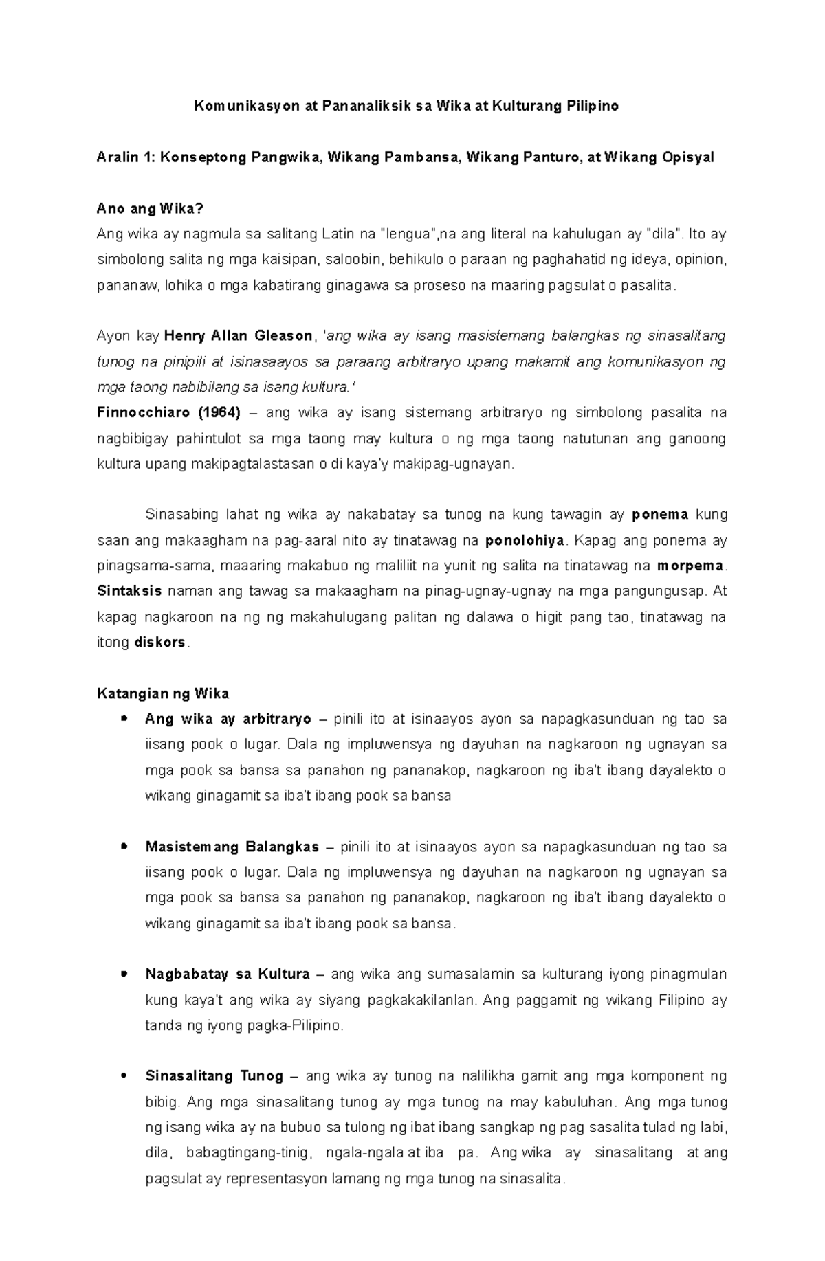 Module 1 - Komunikasyon at Pananaliksik sa Wika at Kulturang Pilipino ...
