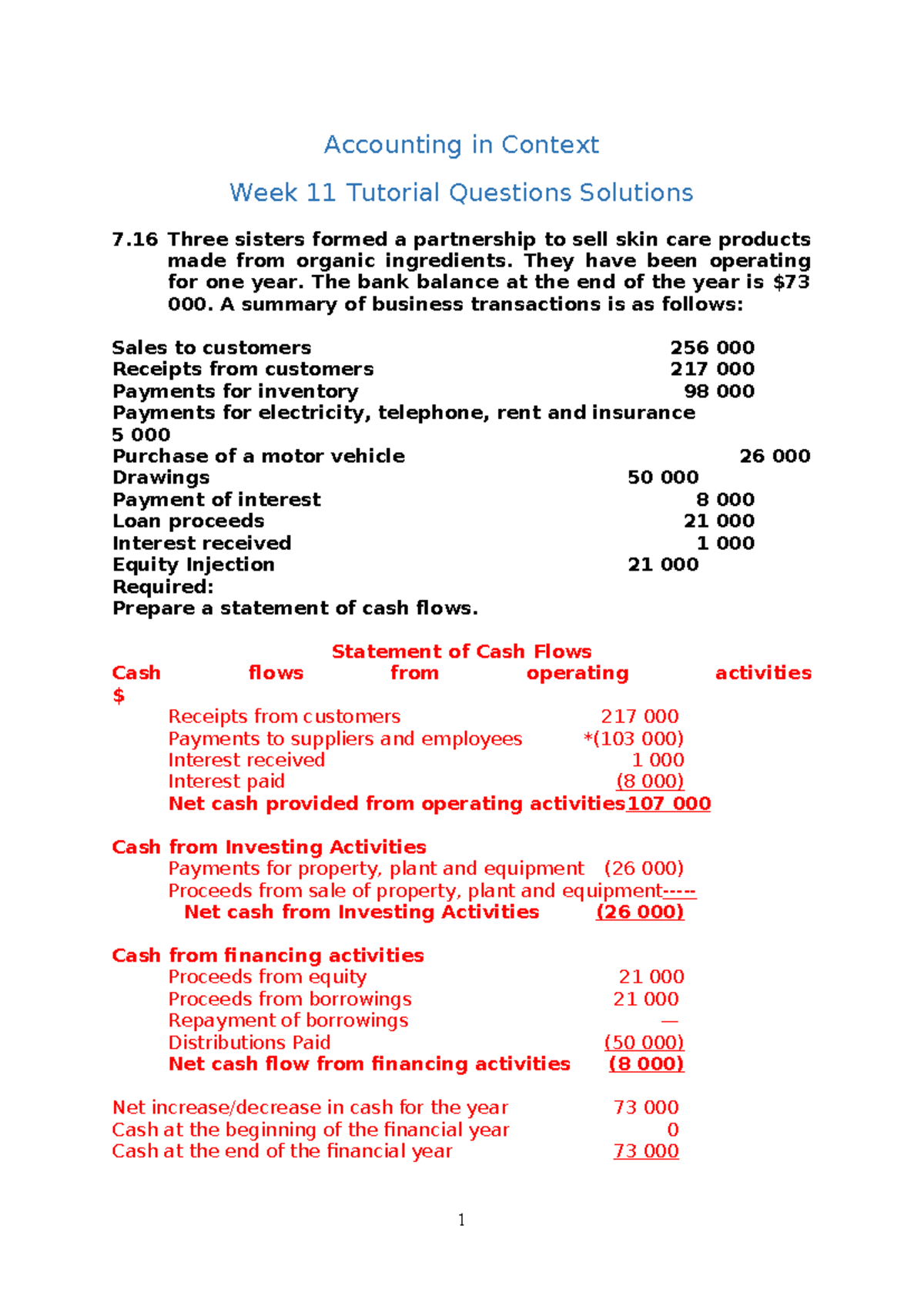 Week 11 AIC Tutorial Solutions(2)(1) - Accounting in Context Week 11 Tutorial Questions ...