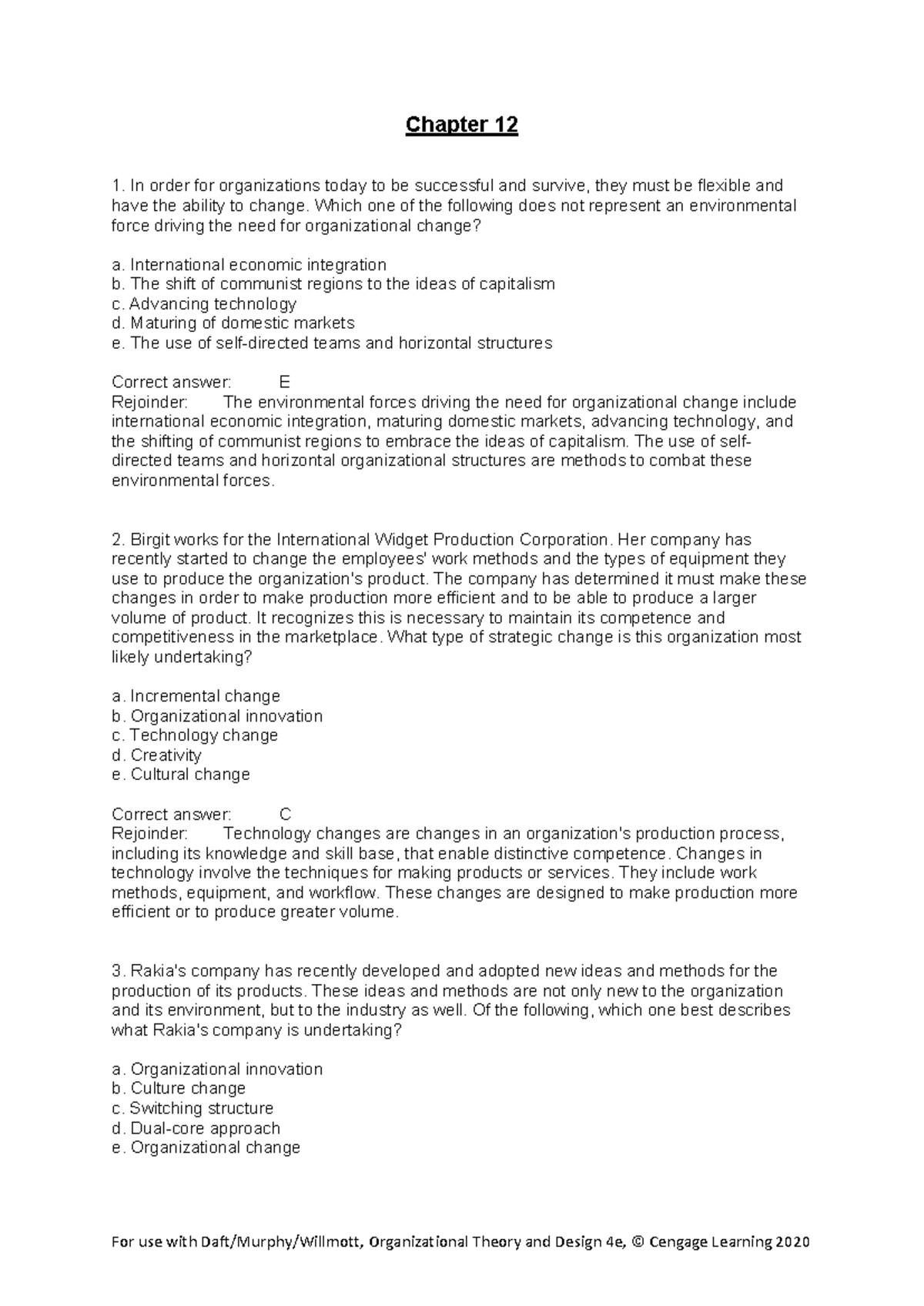 Chap 12 - Production - Chapter 12 In order for organizations today to ...