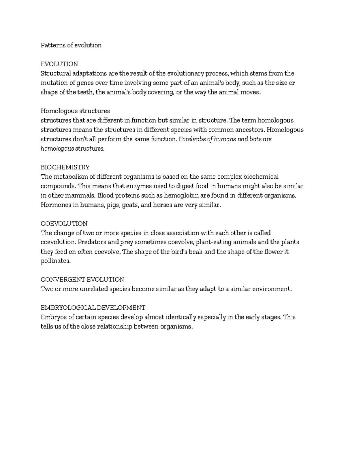 Untitled document - work - Patterns of evolution EVOLUTION Structural ...