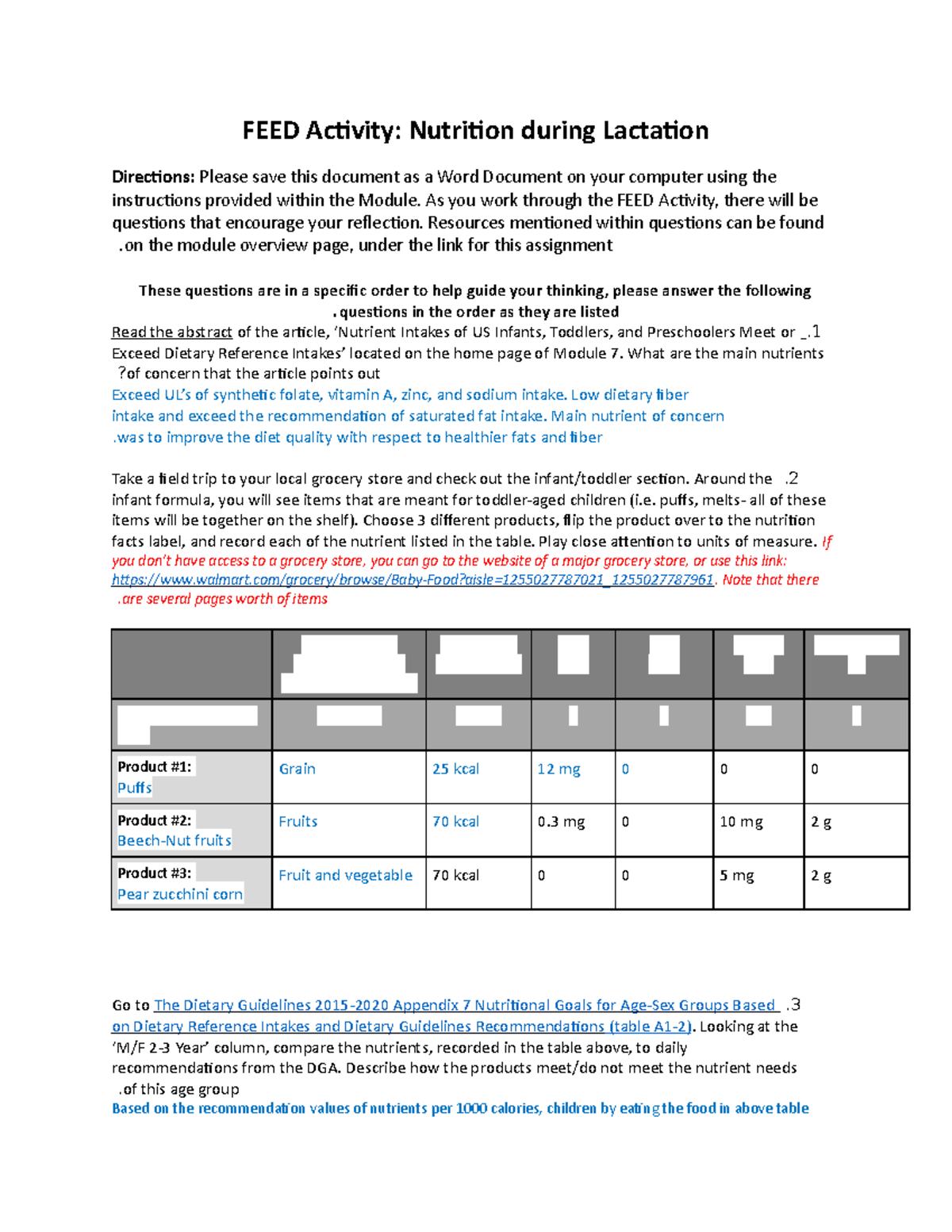 FEED Activity (1) (1) word - FEED Activity: Nutrition during Lactation ...