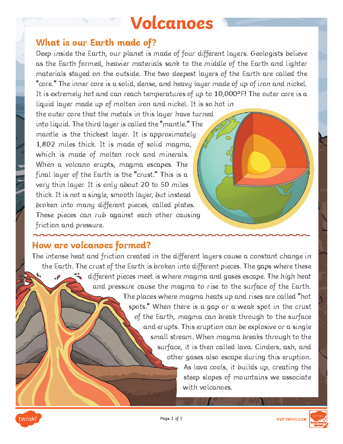 Giraffes Geography Volcanoes Comprehension 03032021 - What is our Earth ...