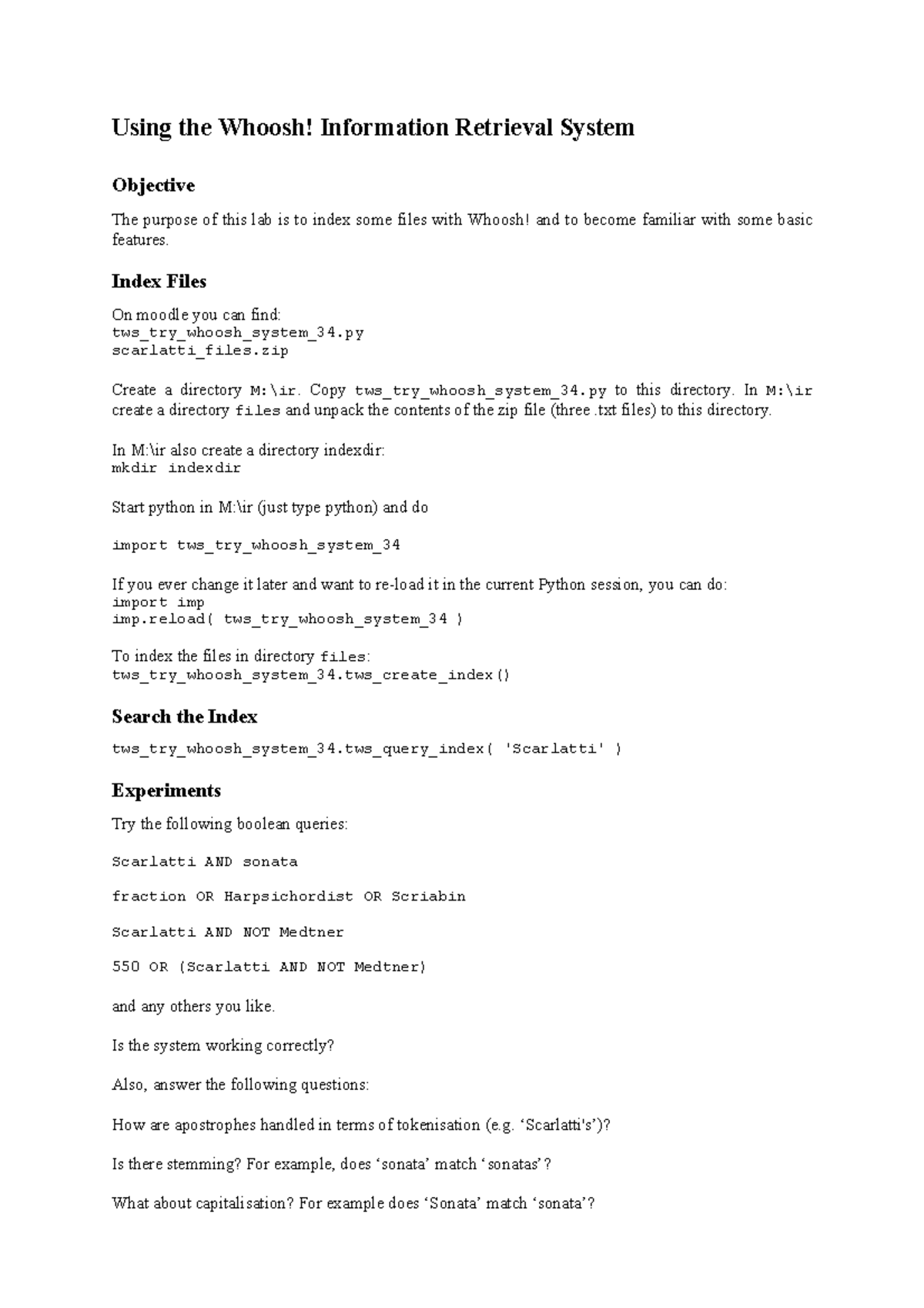 Ce205 18 lab04 whoosh ir - Using the Whoosh! Information Retrieval ...