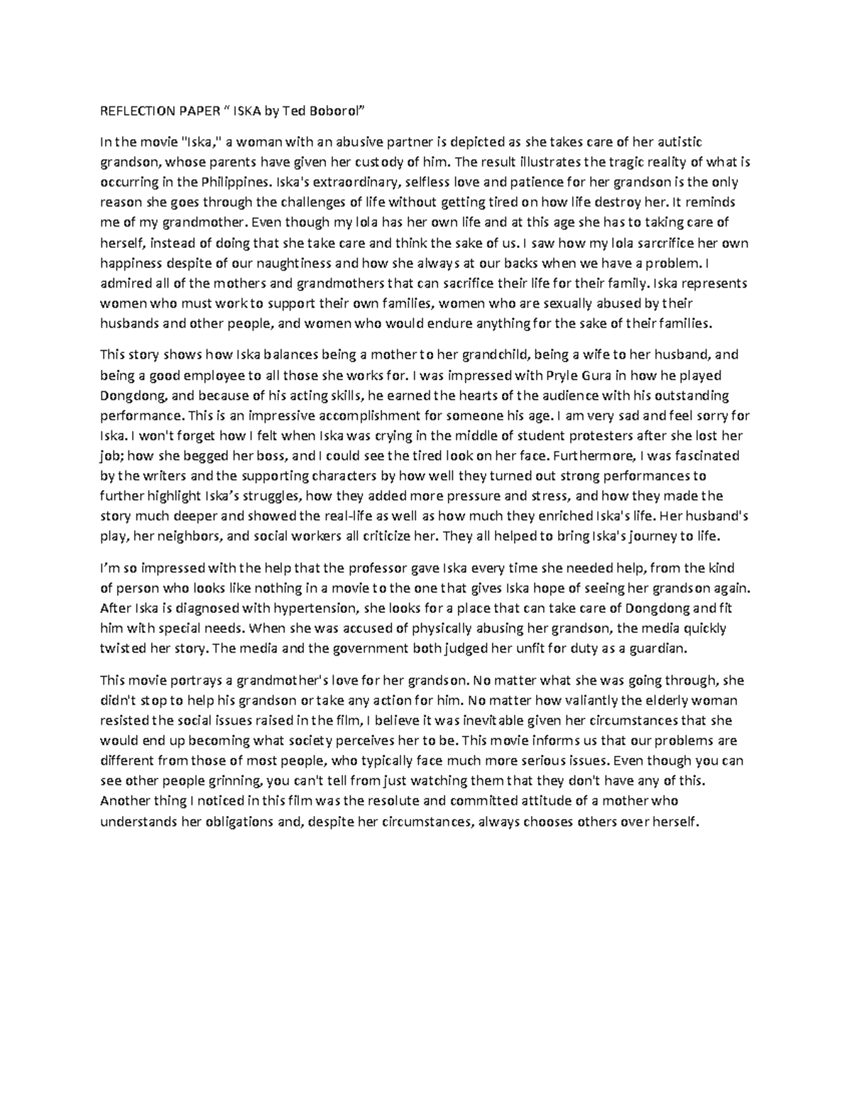 Reflection Paper ( Group 5 ) - REFLECTION PAPER