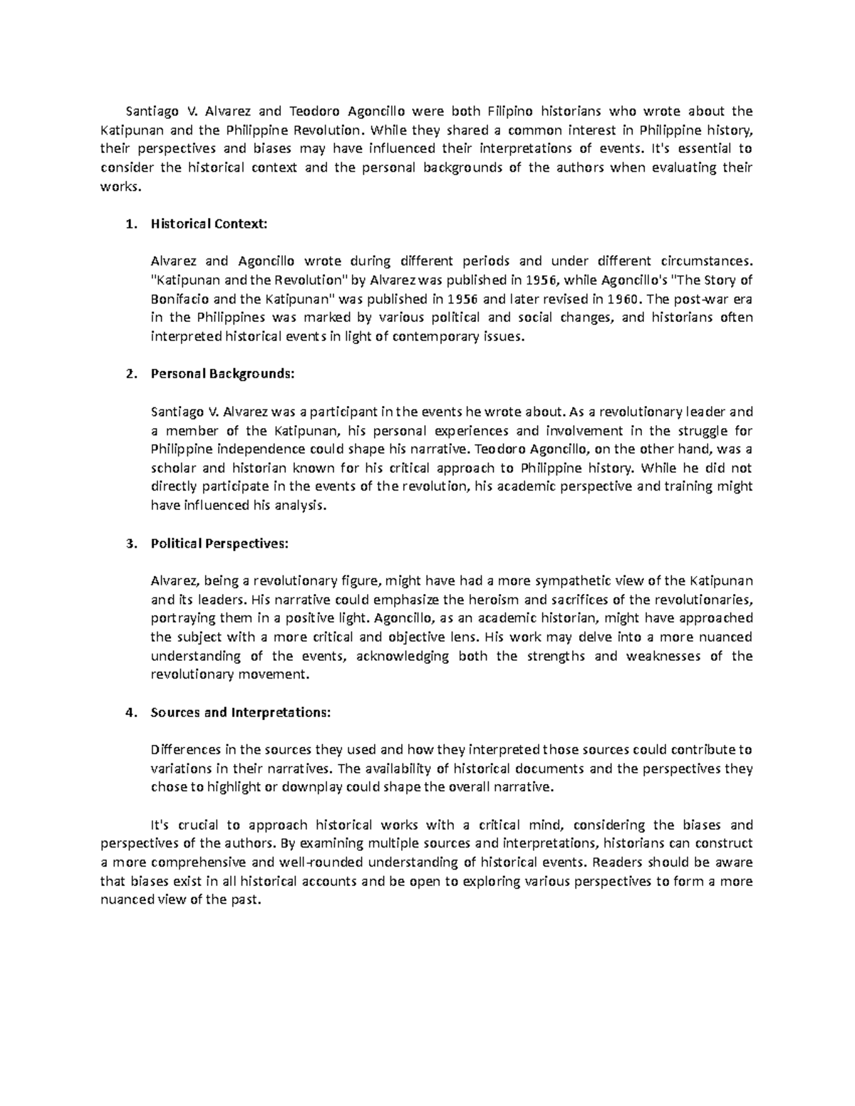 RIPH Biases of the Authors - Santiago V. Alvarez and Teodoro Agoncillo ...