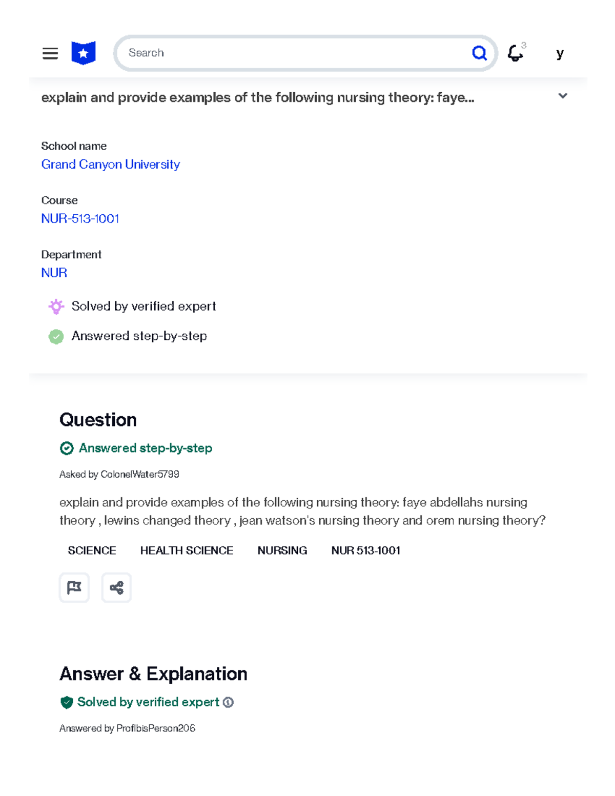 [Solved] explain and provide examples of the following nursing theory ...