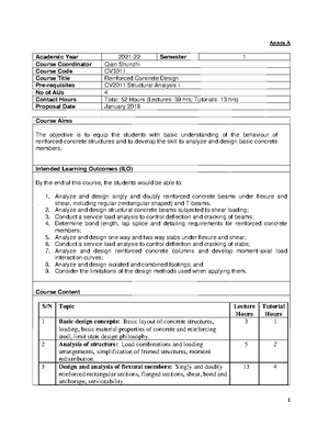 CV3011 Quiz 1 Cheat Sheet (to dist) - Design Loads Gk = permanent load Qk = live/variable load γ ...