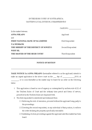 Justice College - rule 55A application - JUSTICE COLLEGE Prepared by ...