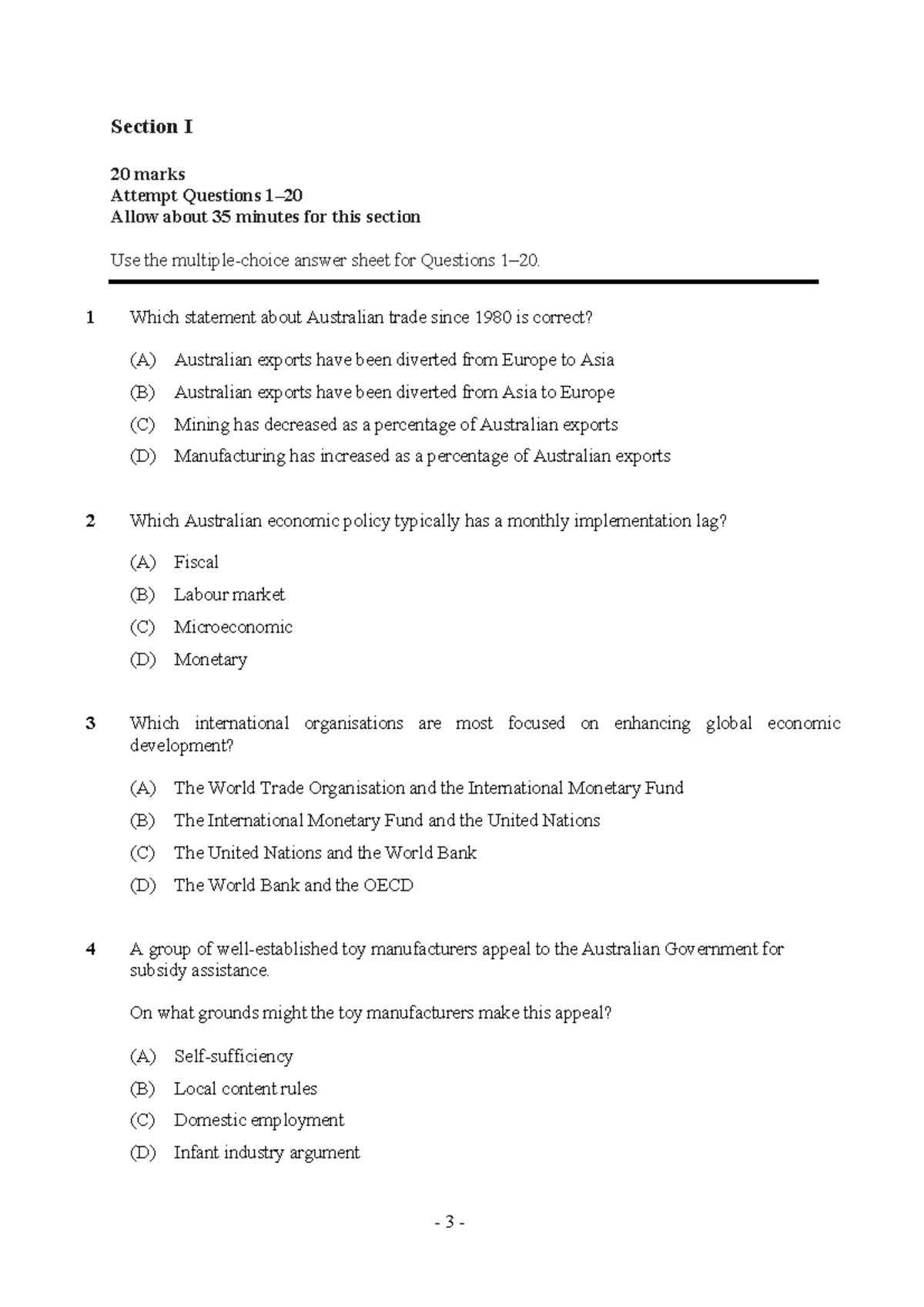 2021 Knox - knox 2021 trial paper - Section I 20 marks Attempt ...