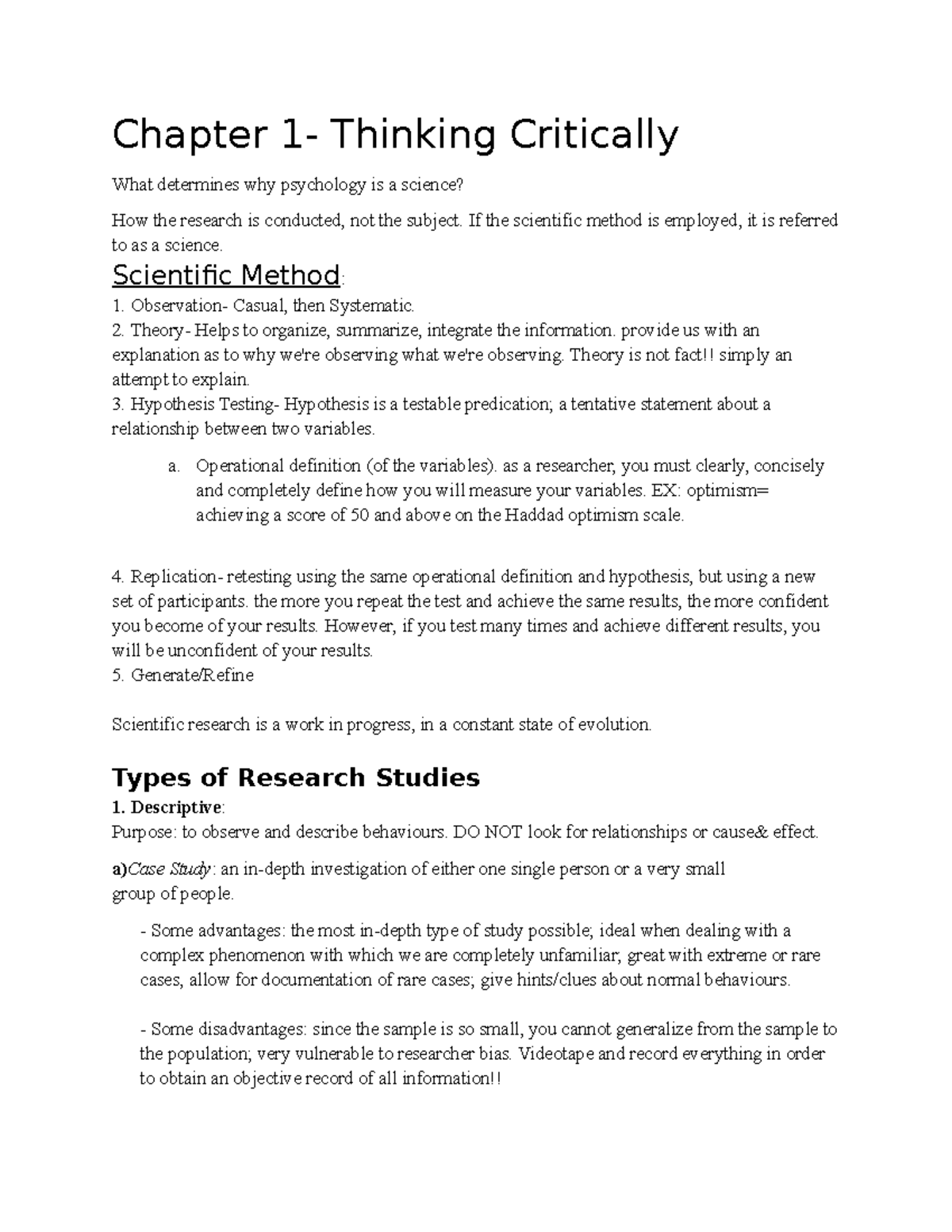 Chapter 1 - n/a - Chapter 1- Thinking Critically What determines why ...