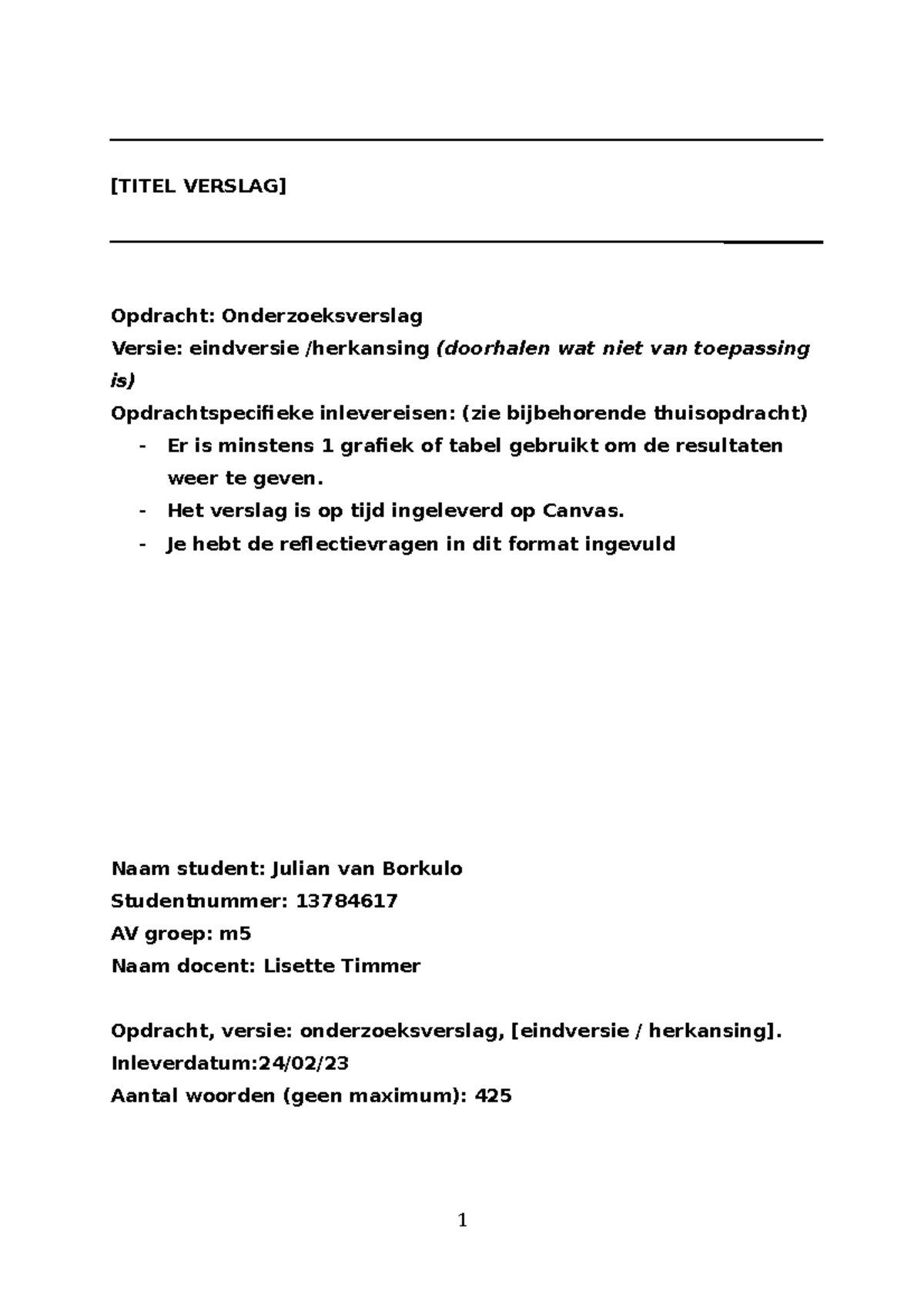 2223 inleiding OVS - [TITEL VERSLAG] Opdracht: Onderzoeksverslag Versie ...